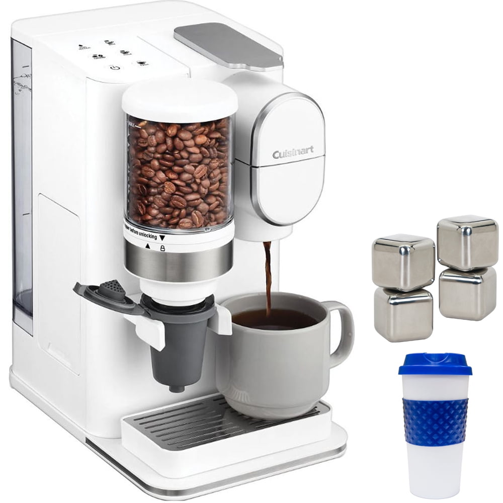 Cuisinart DGB-2W Grind and Brew Single-Serve Coffeemaker, White Bundle ...