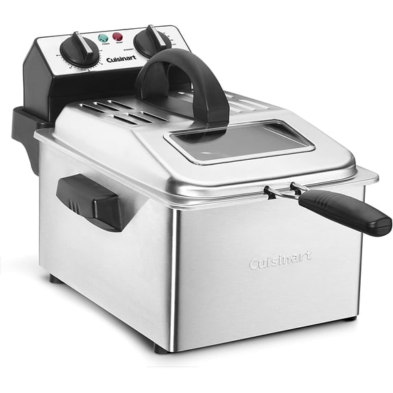 Cuisinart Deep Fryer 4 qt 1800 Watts Home Use Deep Fryer, Stainless ...