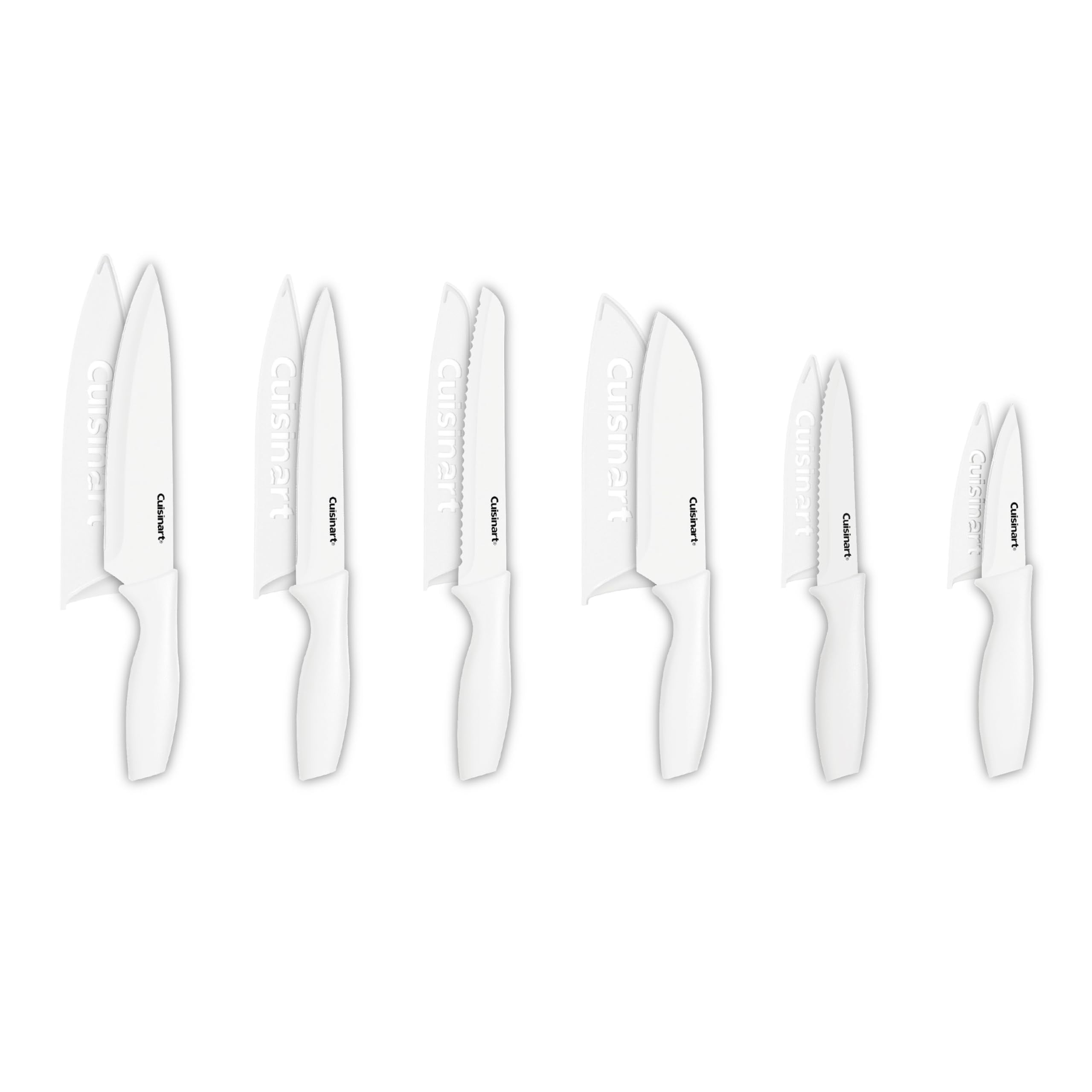 Cuisinart Knife Set, 12pc Ceramic Coated Knife Set with 6 Blades & 6 ...