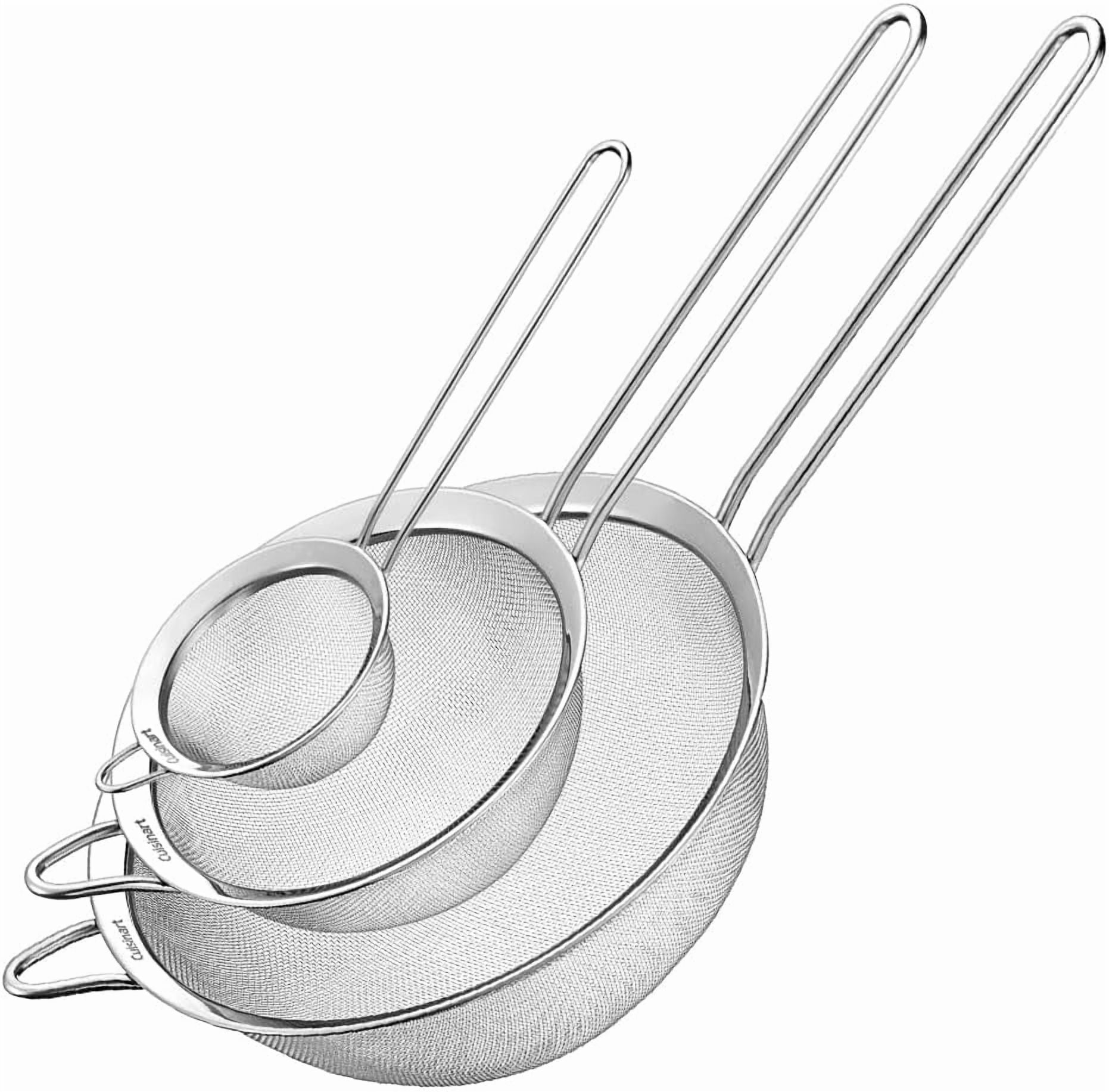 Cuisinart Mesh Strainers 3 Count Silver Kitchen Sieves for Sifting ...