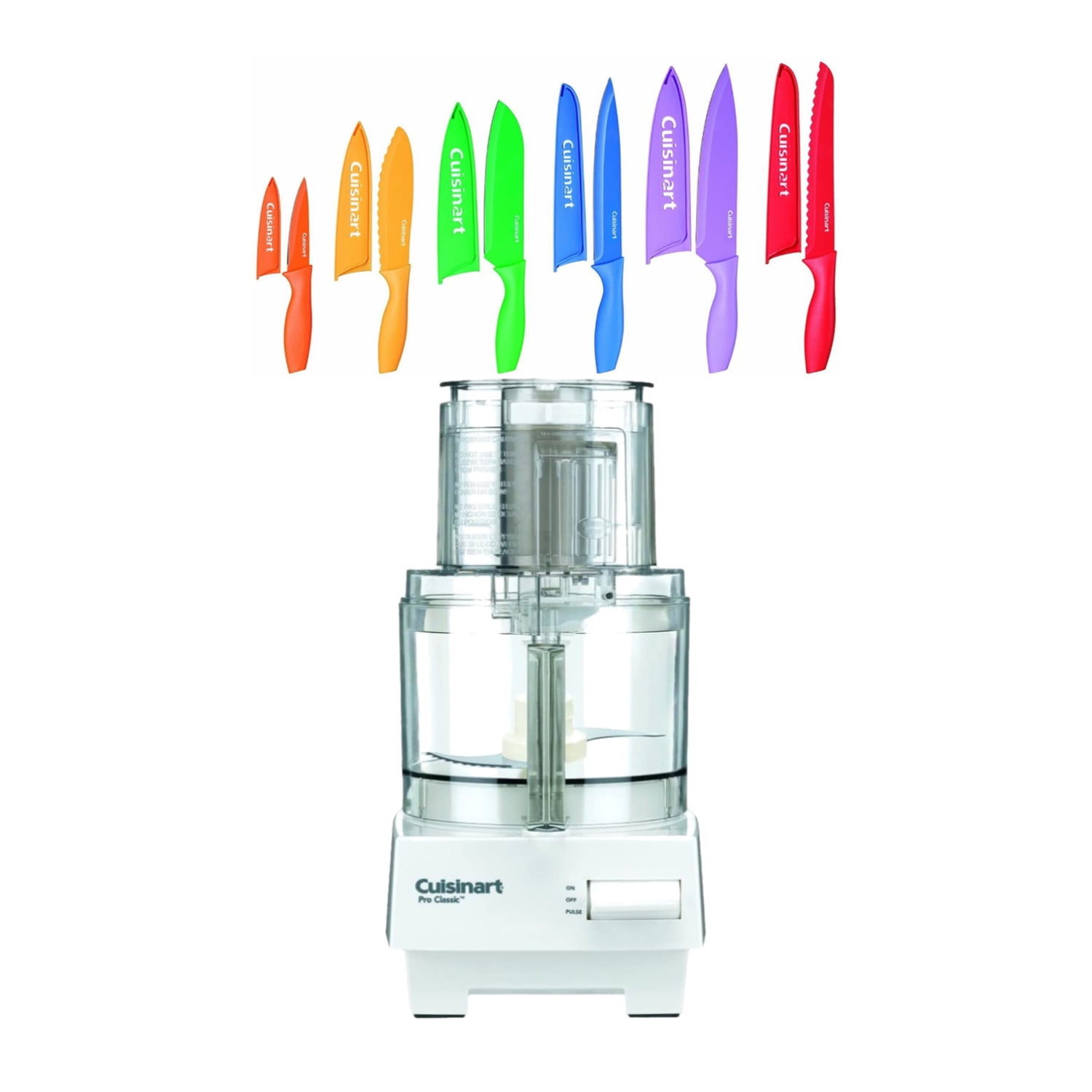 Cuisinart Pro Classic 7-Cup Food Processor (White) with Multicolor 12 ...