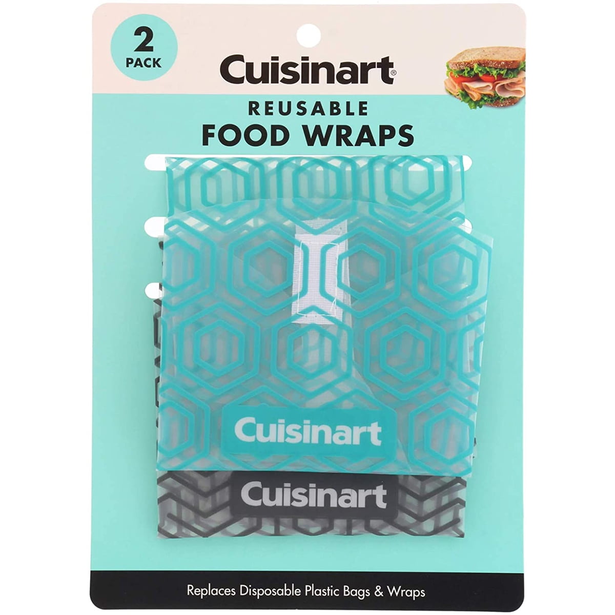 Cuisinart Reusable Food Wraps Food Storage Containers Plastic Wrap, 2 ...
