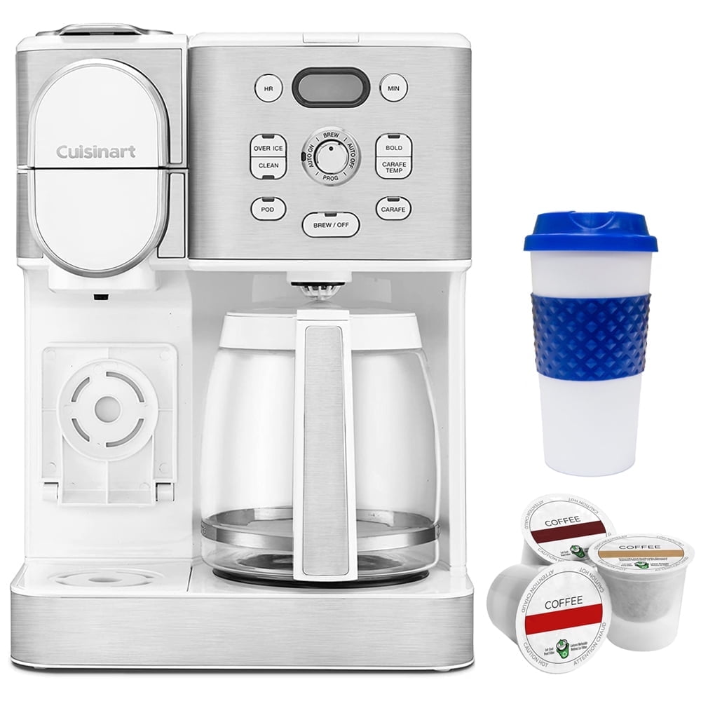 Cuisinart SS-16W 2-IN-1 Center Combo Brewer Coffee Maker, White Bundle ...