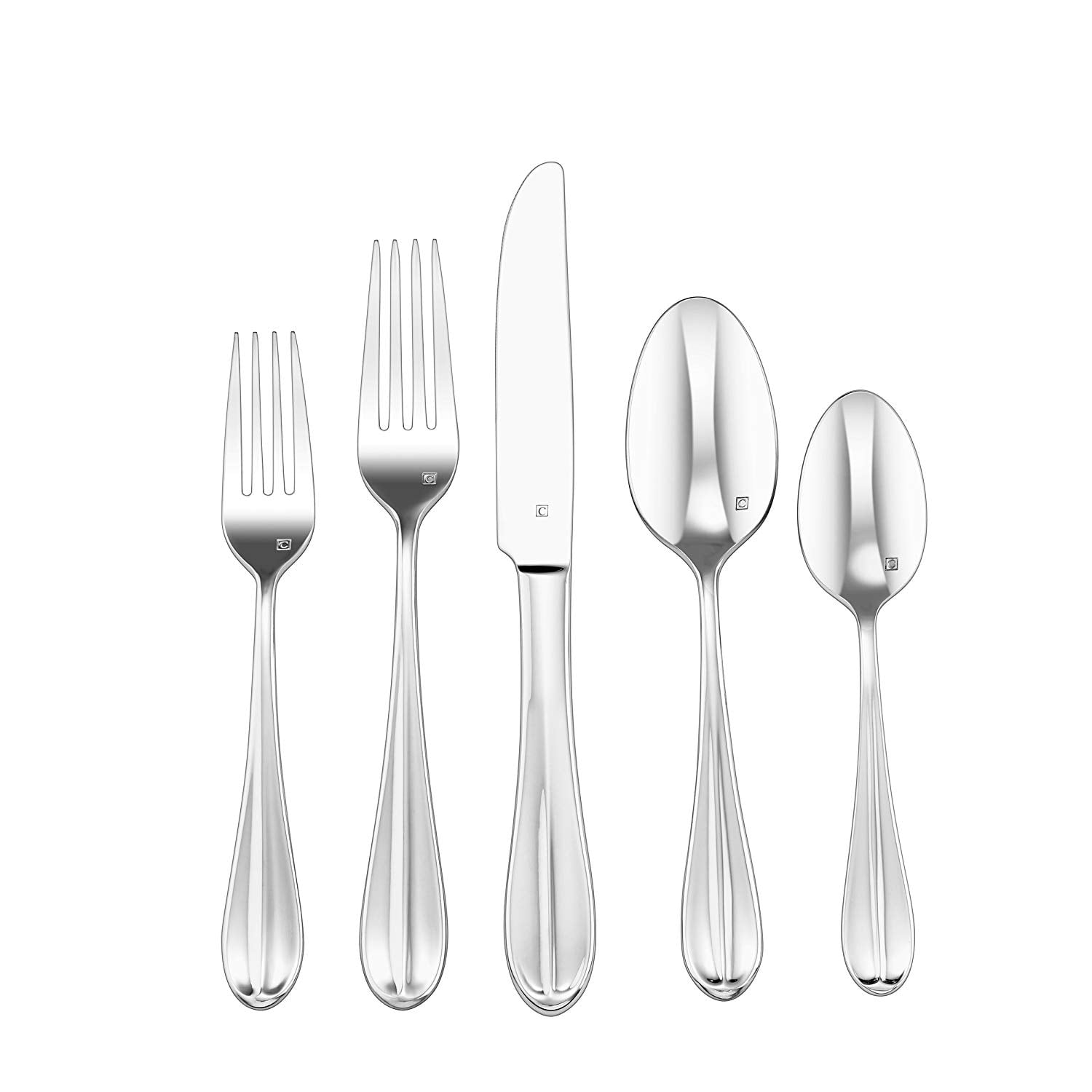 Cuisinart Verona 20 Piece Flatware Set, Heavy-Gauge Stainless Steel ...