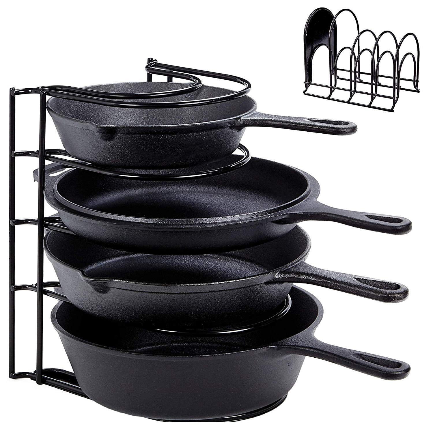 Cuisinel 5-Tier Rack Pan Organizer, Space Saving Kitchen Storage for ...