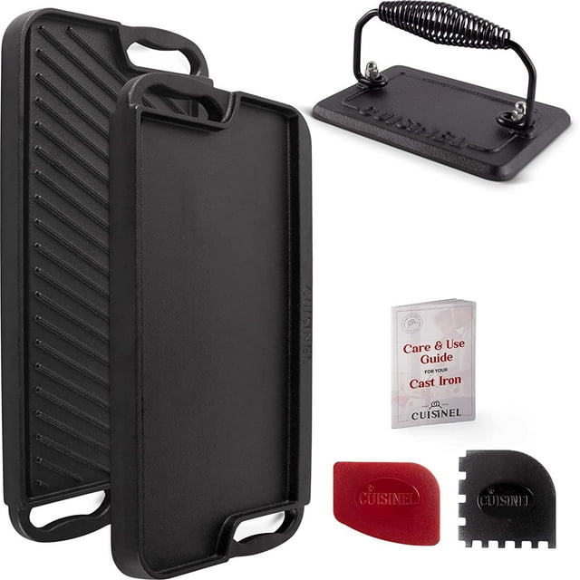 Free Shipping! Cuisinel Pre-Seasoned Reversible Cast Iron Griddle Grill ...