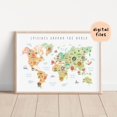 Cuisines Around The World Educational Map Rainbow Watercolor Food Lover ...