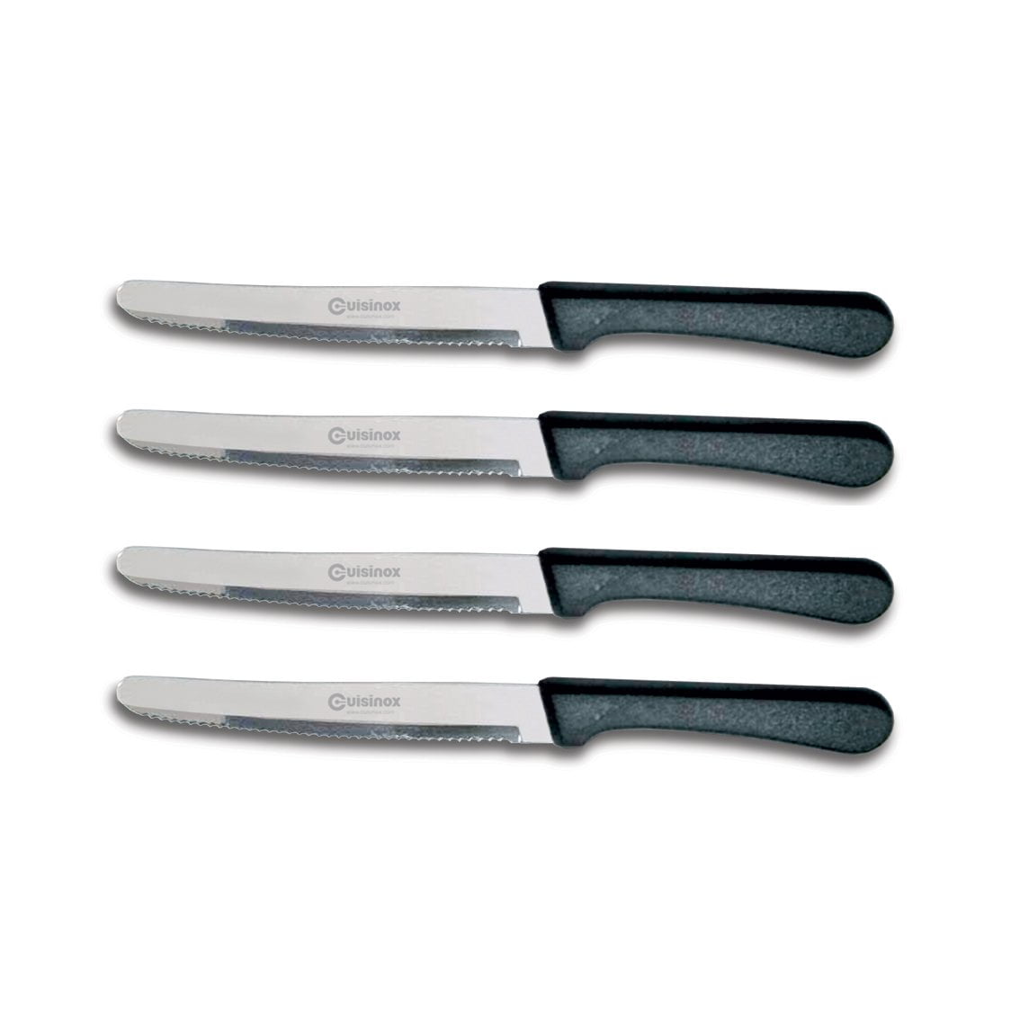 CUISINOX Steak Knife Set of 4 Black Polypropylene Handle, with Rounded ...