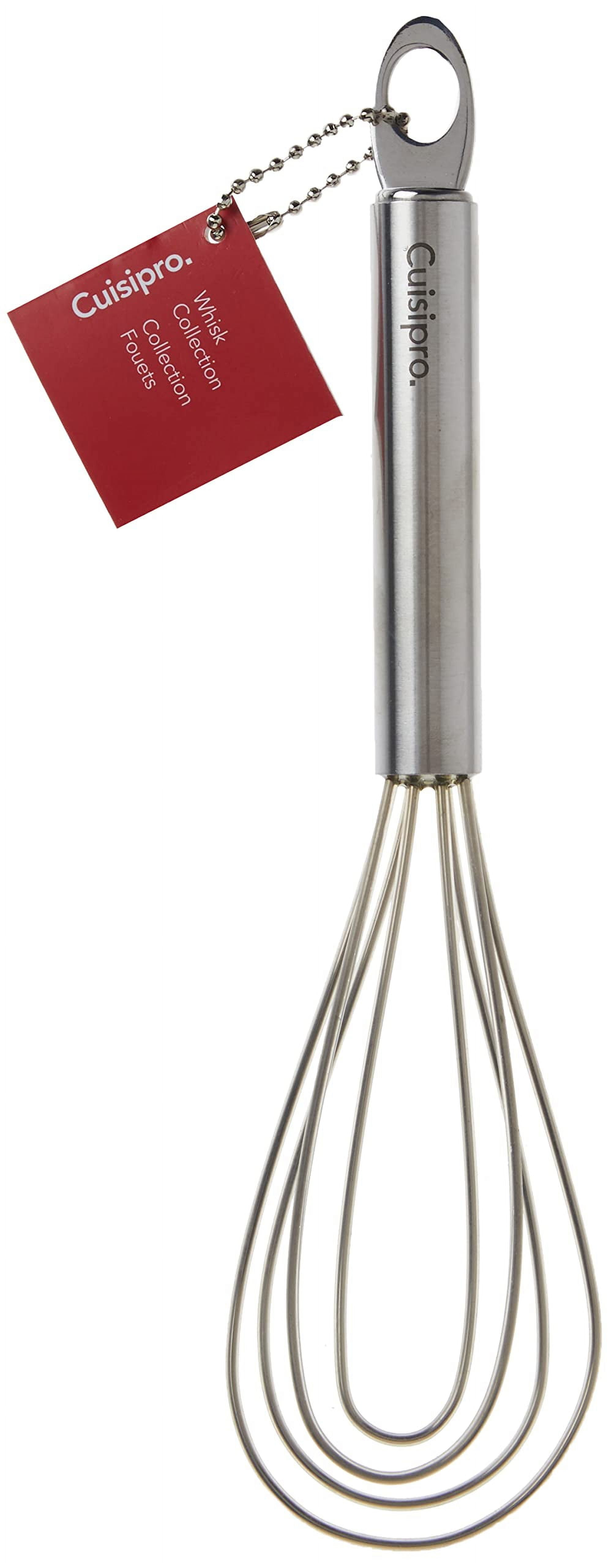 Cuisipro 8-Inch Heat Resistant Silicone Flat Whisk, Stainless Steel ...