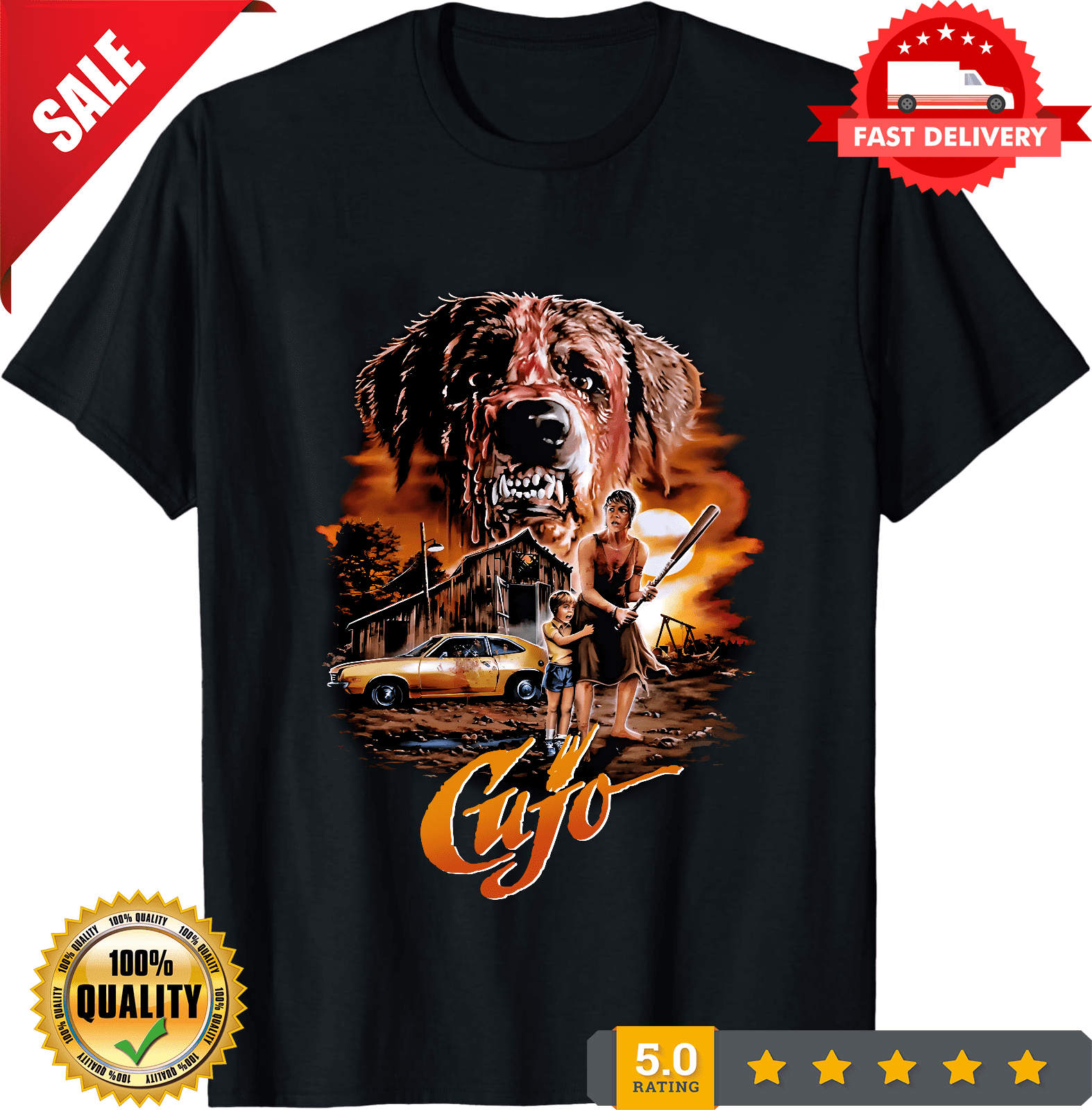 Cujo Shirt Movie Classic Retro Vintage Graphic Design T-Shirt, LIMITED ...
