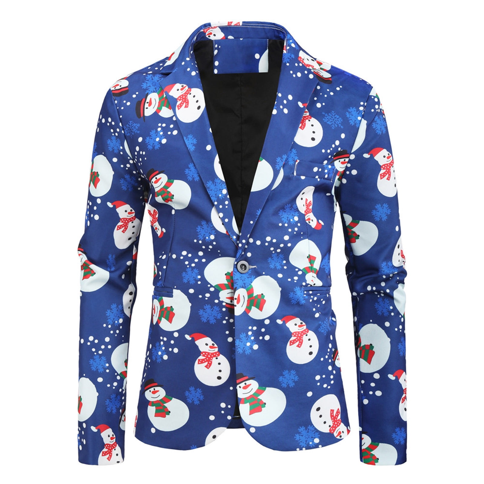 Cukono Blazers For Men Business Casual Mens Christmas Snowman Printed Suit Autumn And Winter