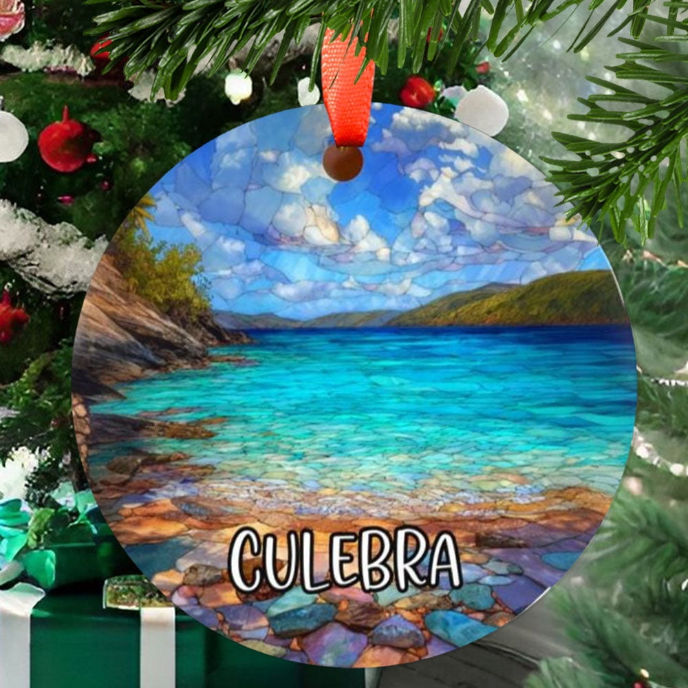 Culebra Christmas Ornament, Ceramic/Acrylic - Culebra Polynesia Travel ...