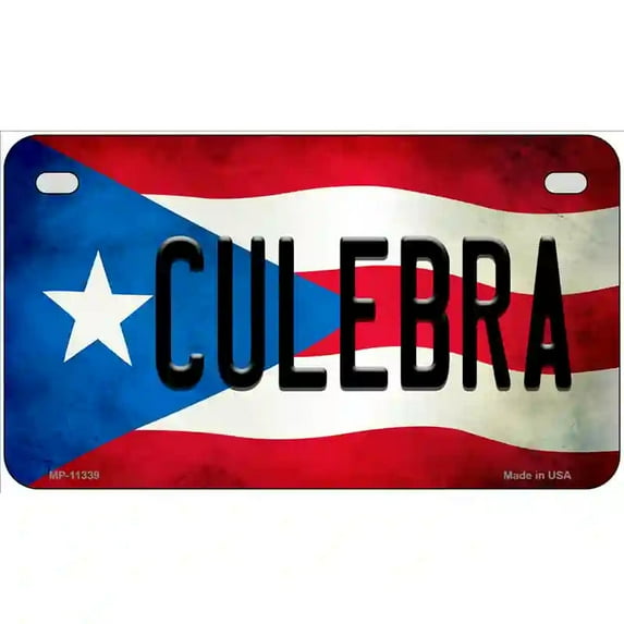 Culebra Puerto Rico Flag License Plate Metal Novelty 7" x 4" Motorcycle ...