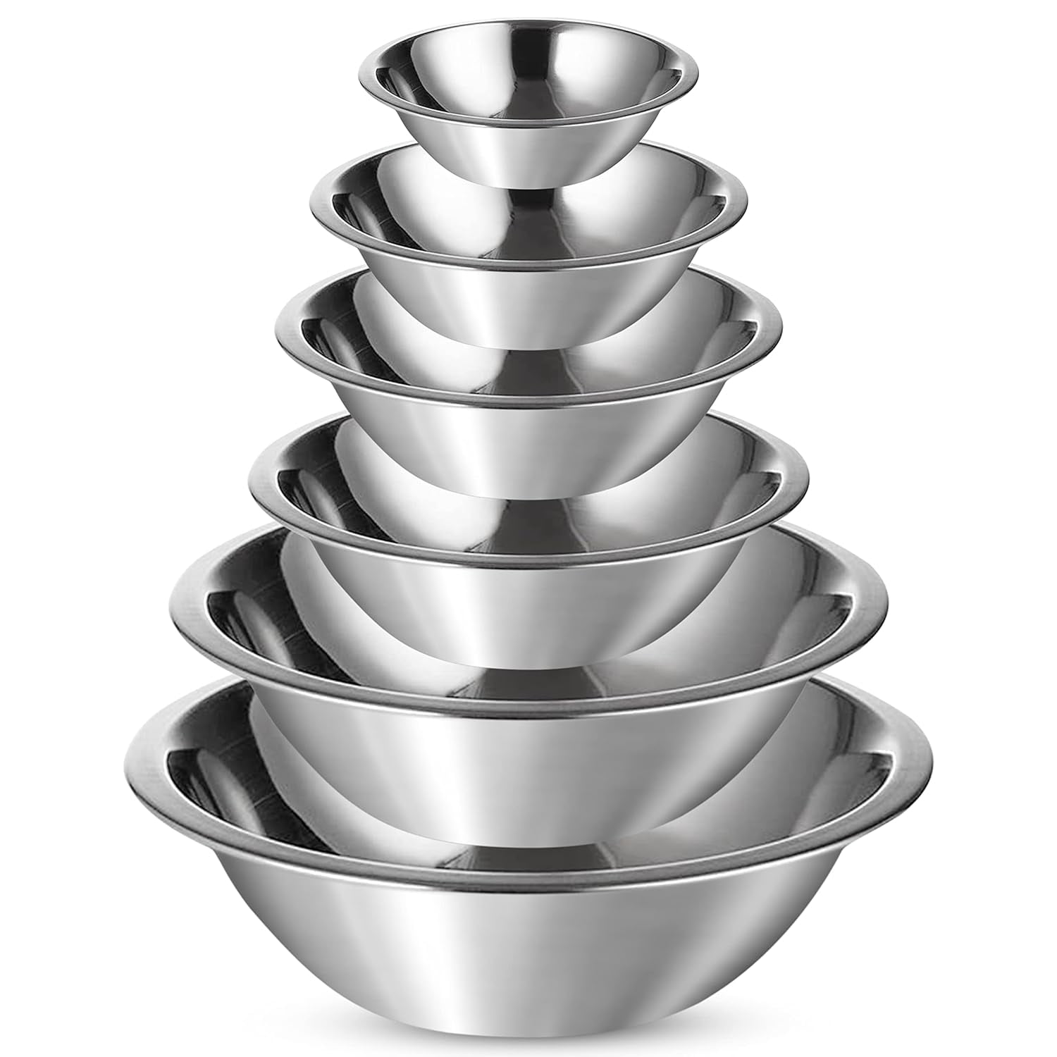 Culigrade Stainless Steel Mixing Bowl Set of 6-0.75, 1.5, 3, 4, 5, 8 ...