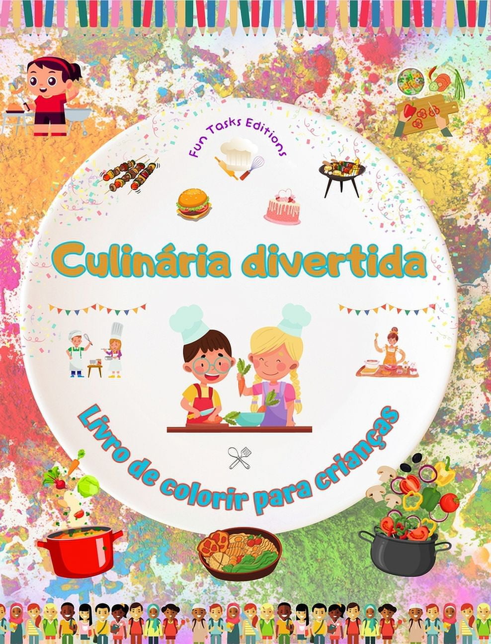 Culinária divertida - Livro de colorir para crianças - Ilustrações ...