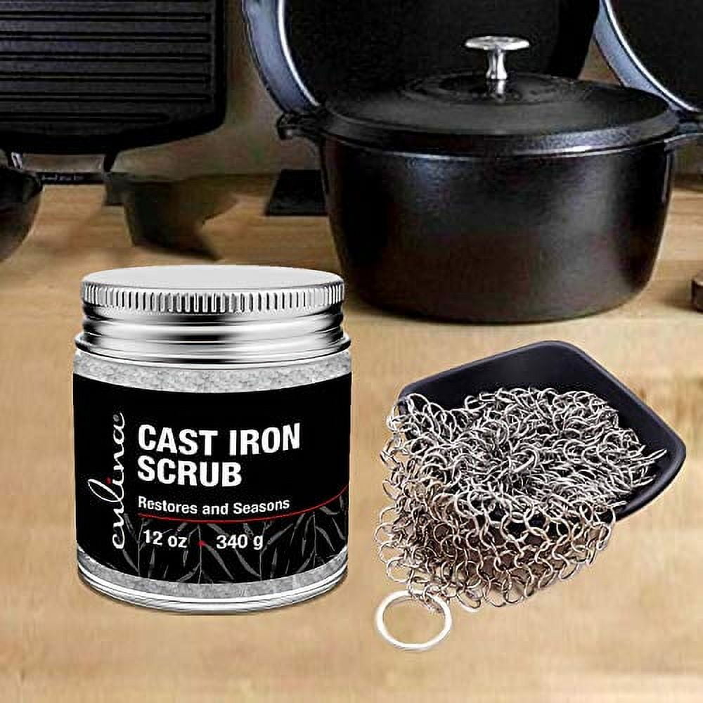 Culina Cast Iron Cleaning & Restoring Scrub & Stainless Steel Scrub ...