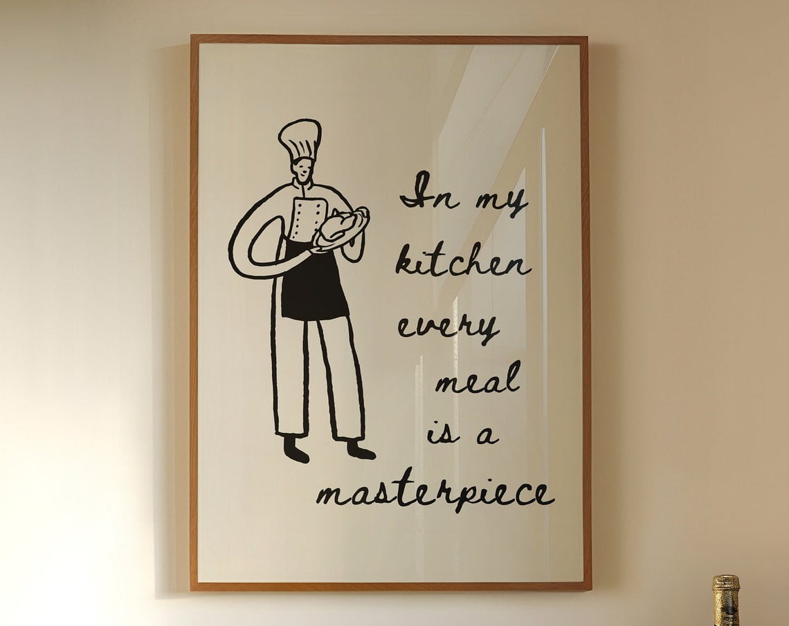 Culinary Art, Cute Kitchen Posters, Aesthetic Kitchen Decor, Cooking ...