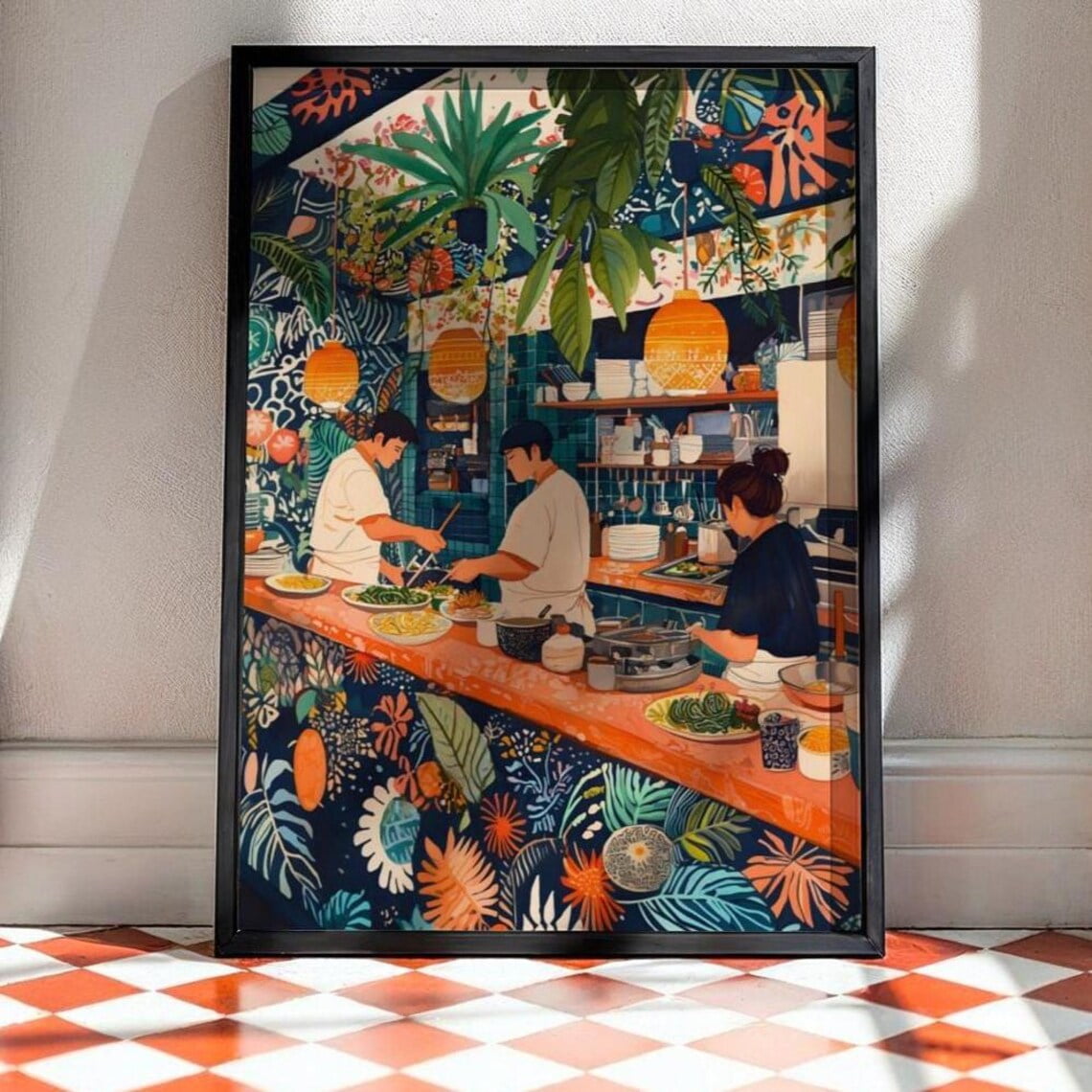 Culinary Art Poster: Vibrant Kitchen Scene, Cooking Decor, Wall Art For ...