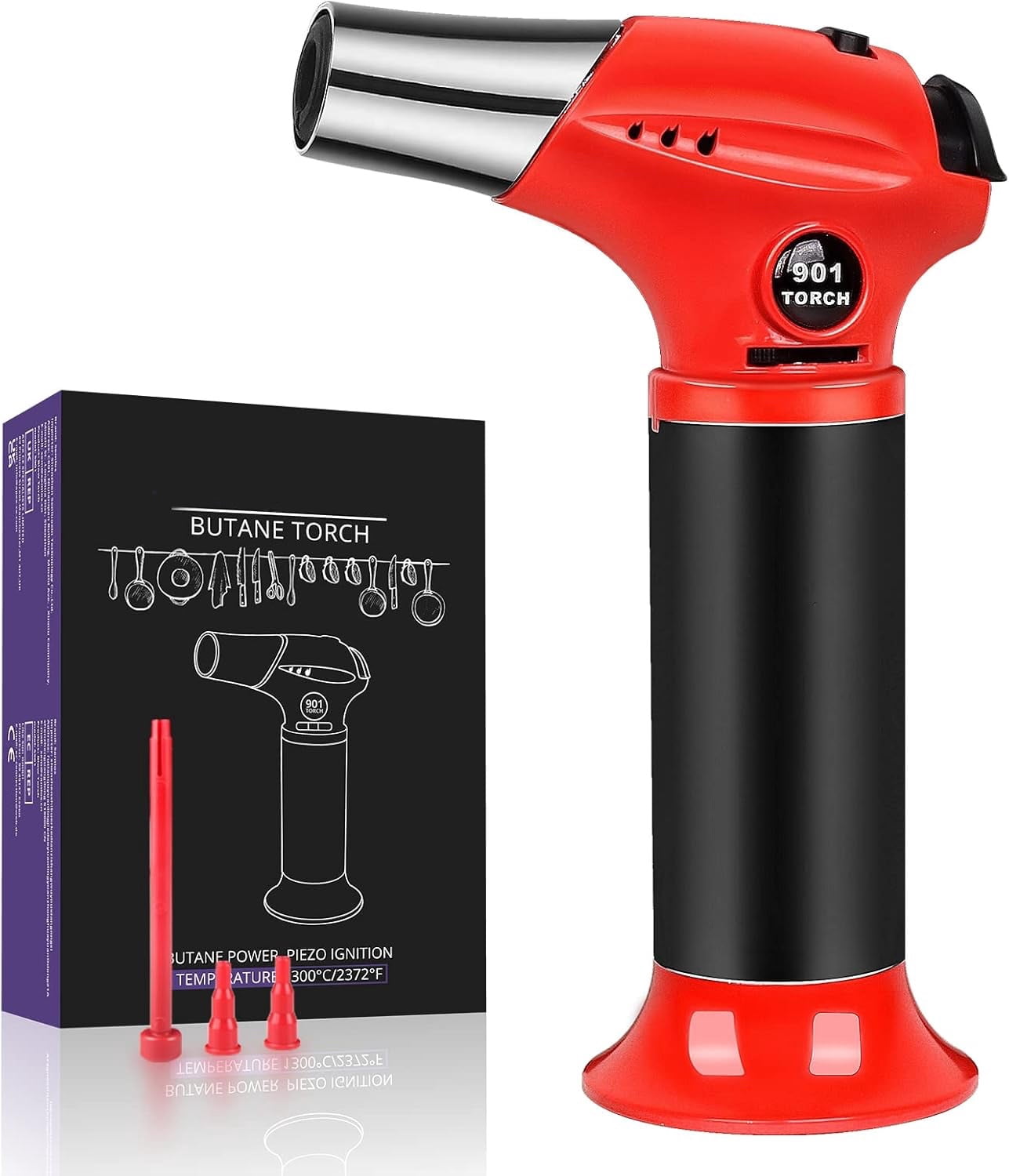 Culinary Butane Torch Lighter, Safety Lock & Adjustable Flame ...