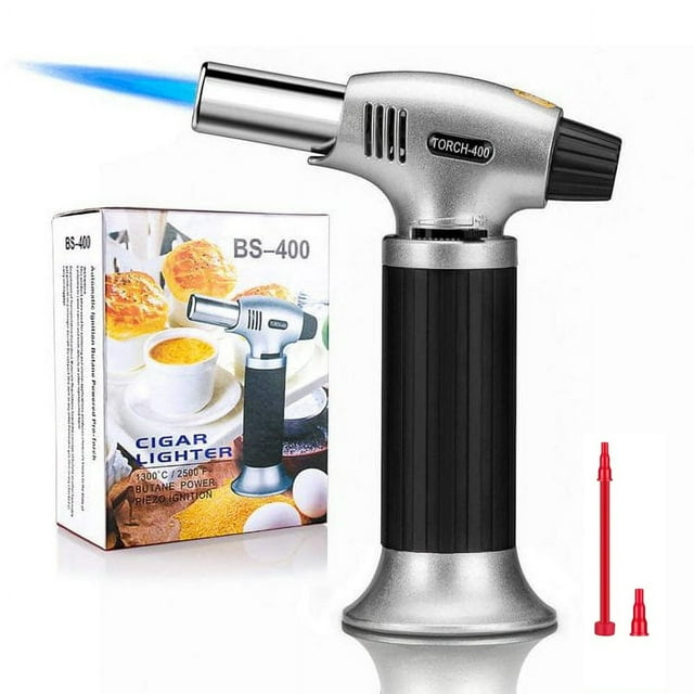 Refillable Cigar Butane Torch Lighters Kitchen Blow for Culinary Cooking Food Scorch blowtorch ...