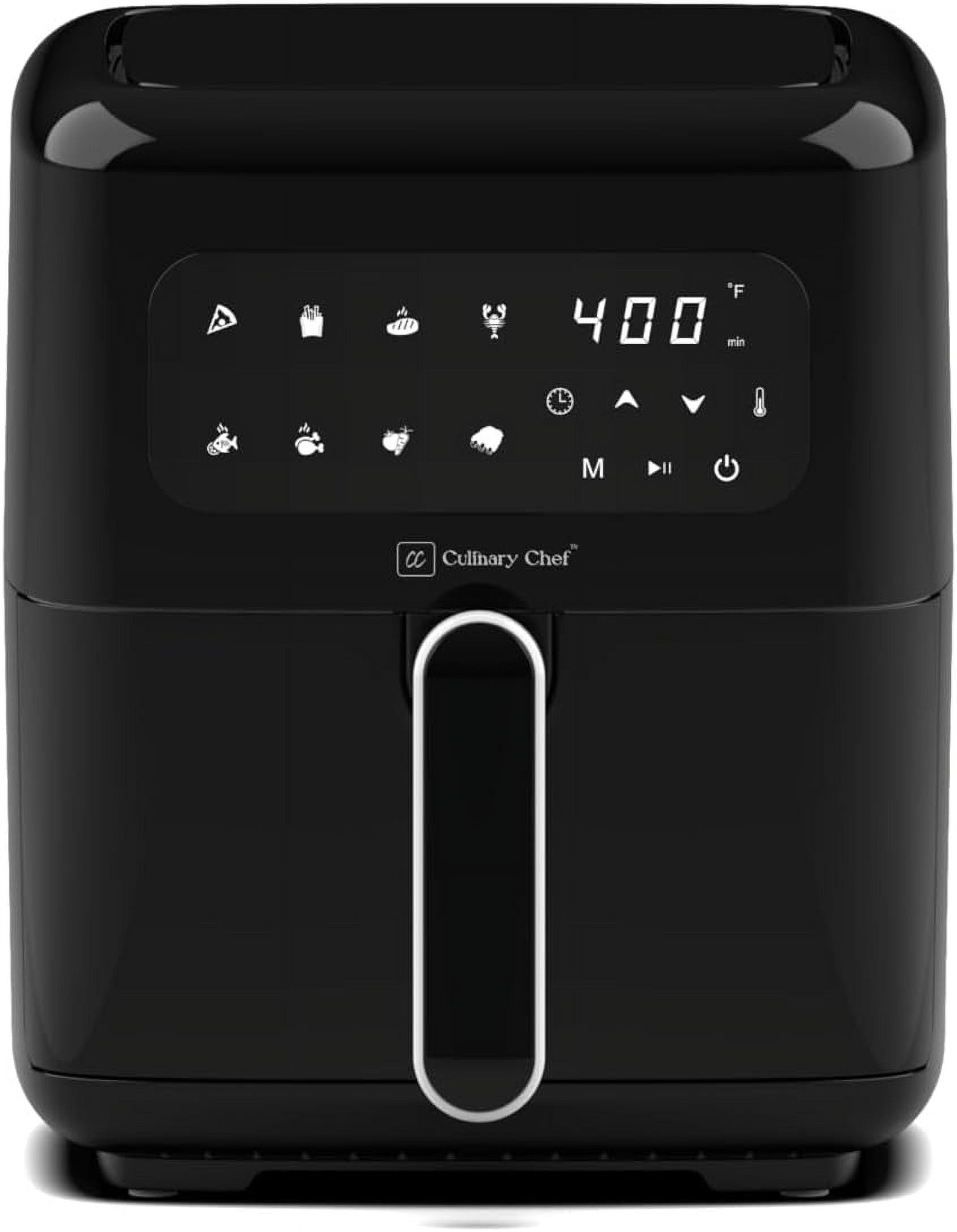 Culinary Chef 4.5-Quart Electric Air Fryer with Glass Basket ...