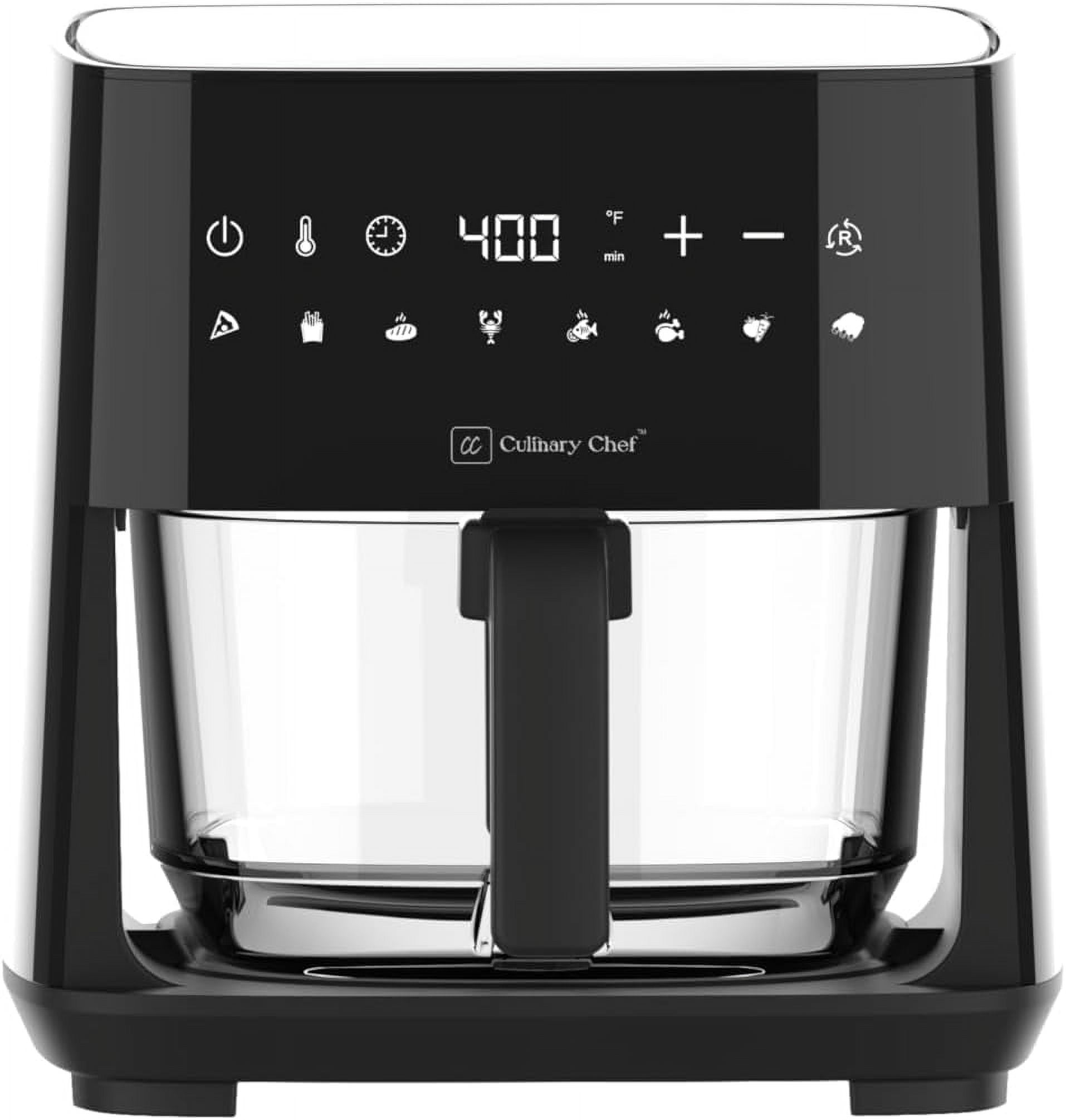 Culinary Chef 4.5-Quart Electric Air Fryer with Glass Basket ...