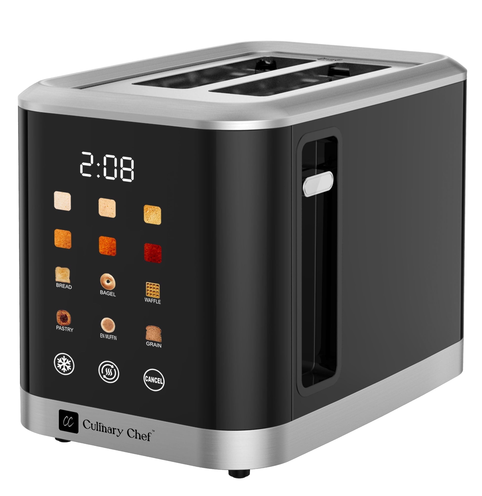 Culinary Chef Touch Screen Toaster 2 Slice, Smart Bagel Toaster with ...