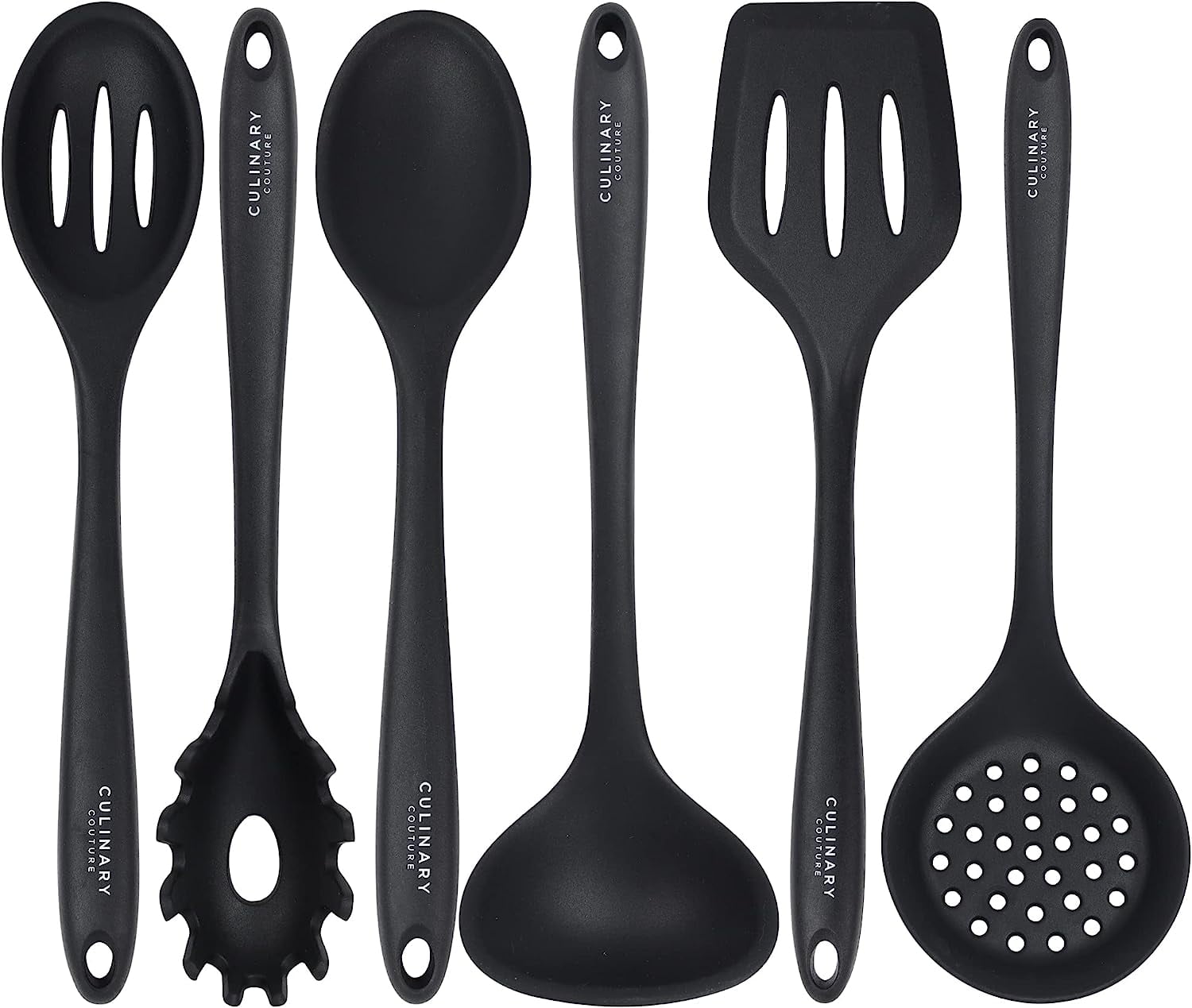 Culinary Couture 6-Pc Silicone Utensils for Cooking Kitchen Tool Set ...