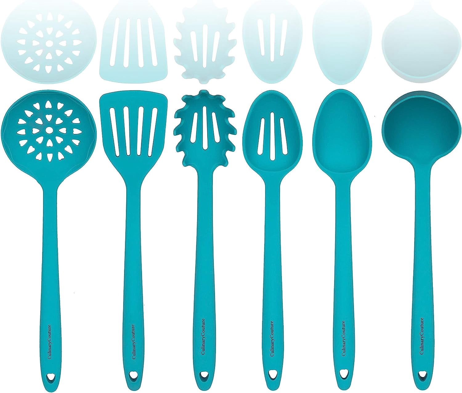 Culinary Couture Aqua Sky Silicone Cooking Utensils - Set - Walmart.com