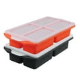 Culinary Cubed Silicone Freezer Trays with Lid 1-cup Soup Freezer ...