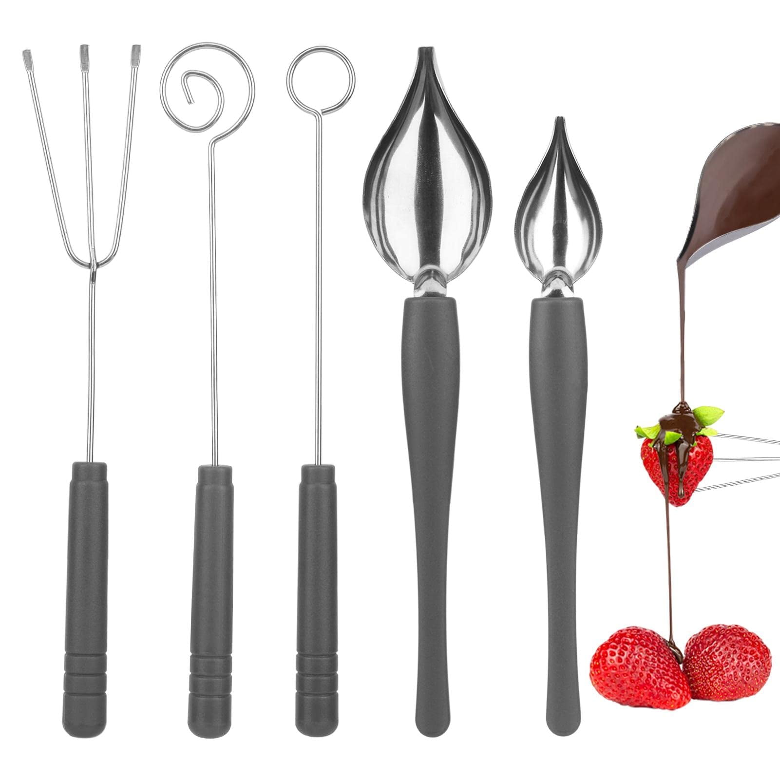 Culinary Decorating Spoons Candy Dipping Tools Set, 2 Dessert Drawing ...