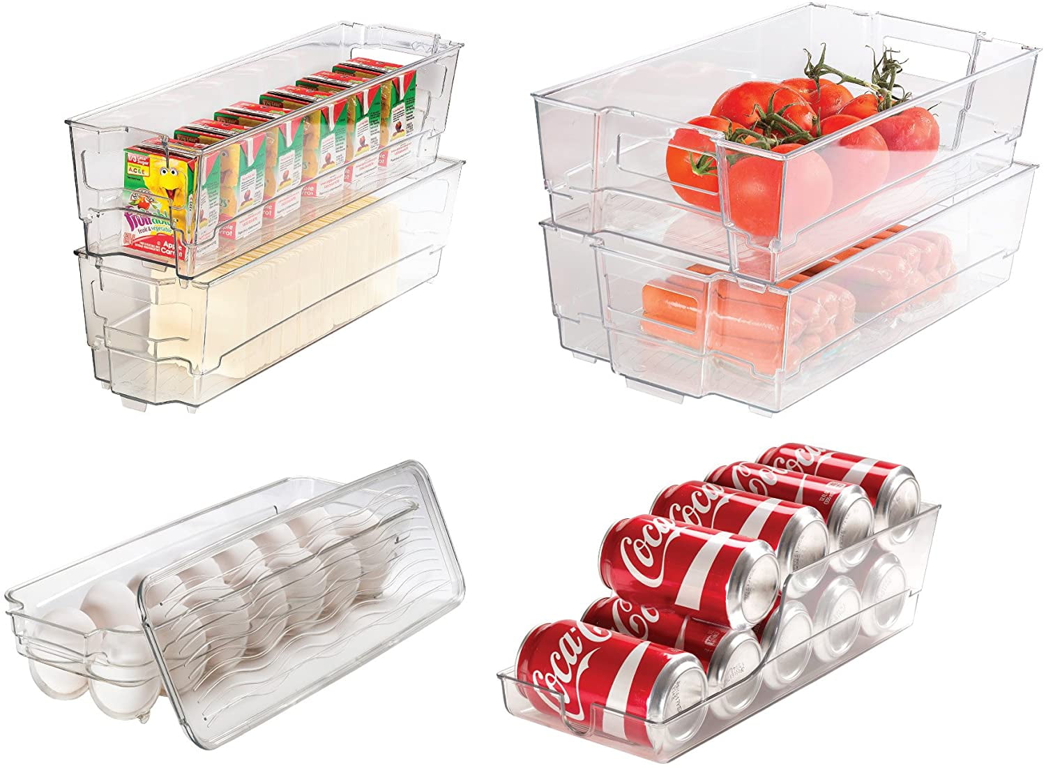 Culinary Edge Fridge Bin Set, Food Storage, Clear (7 Piece) - Walmart.com