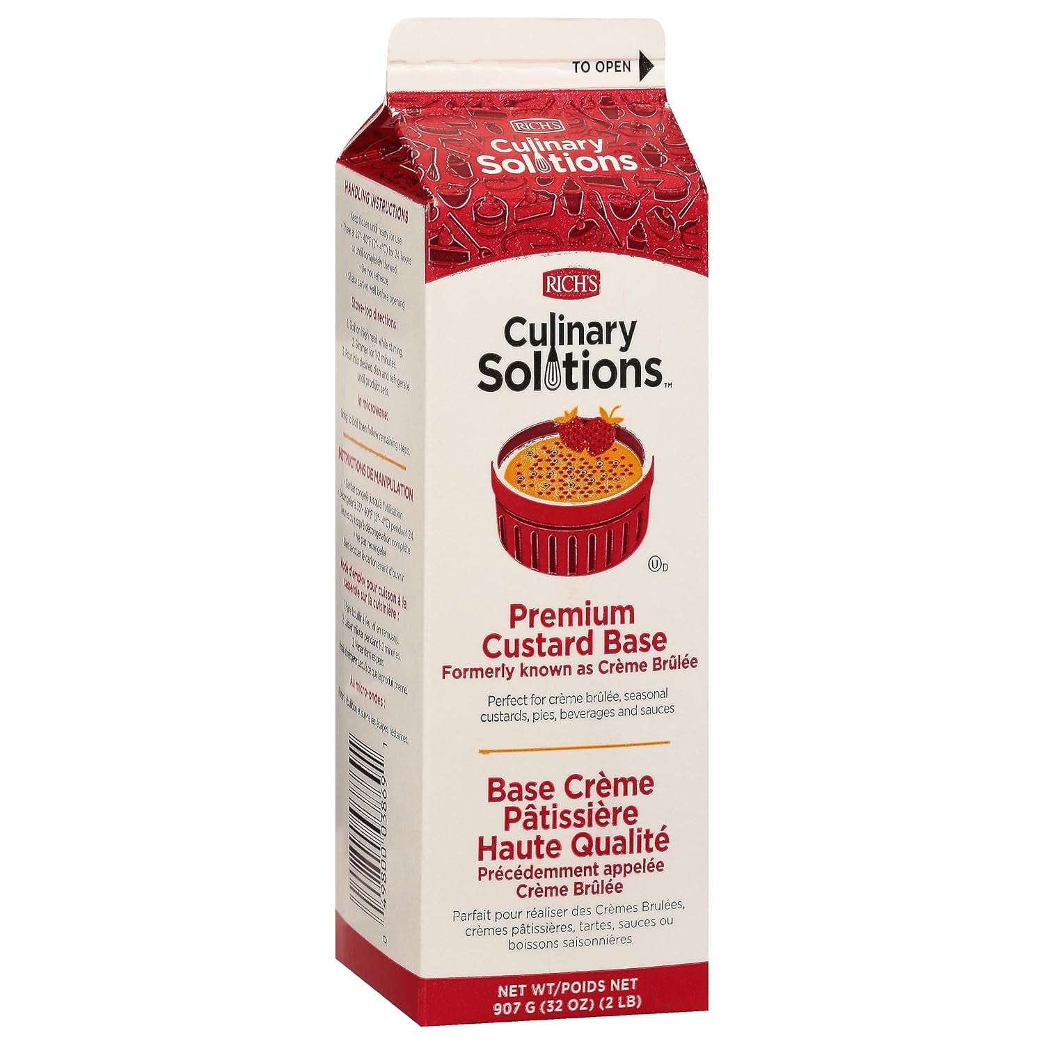 Culinary Premium Base Liquid, For Crème Brûlée, 32oz Cartons, 12 per ...
