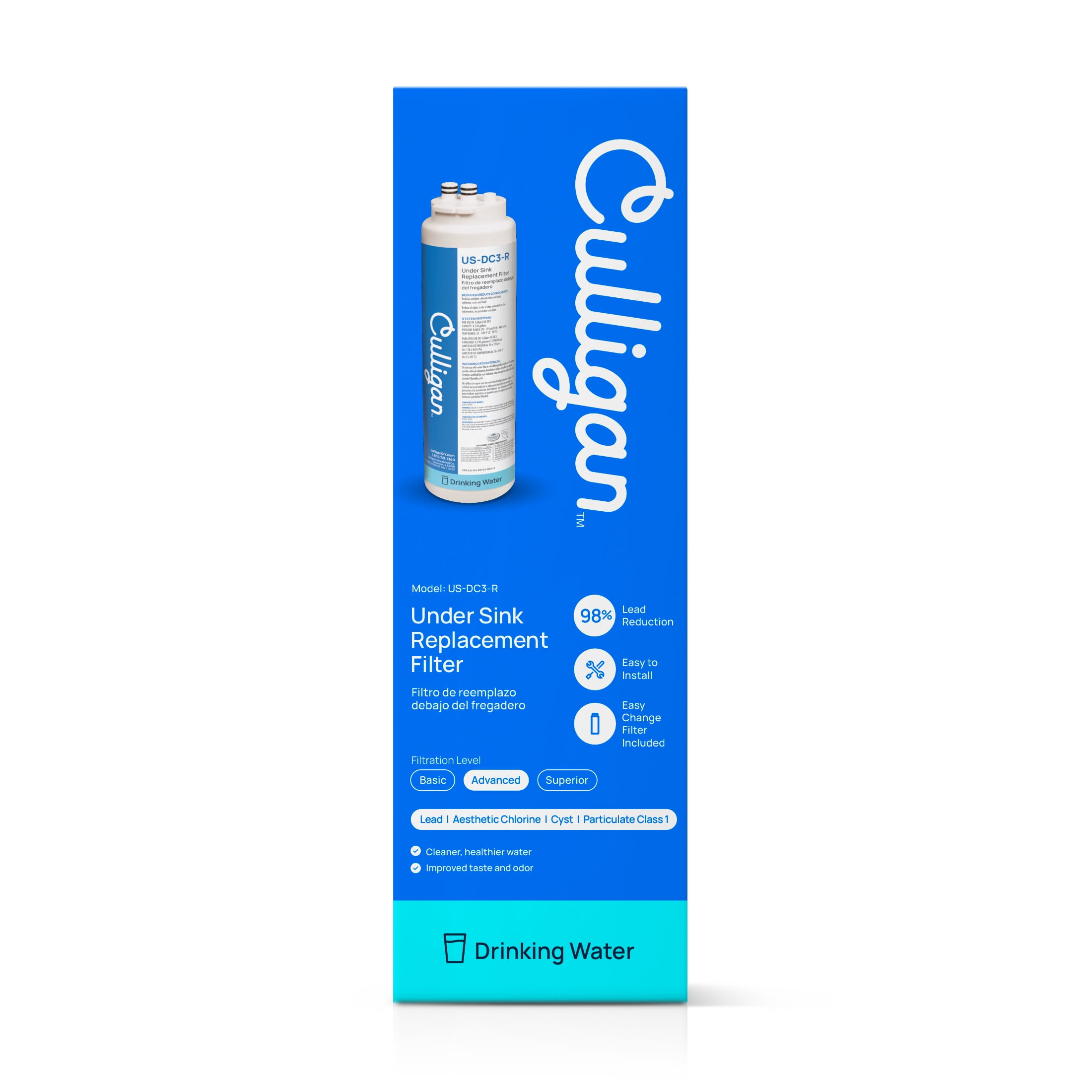 Culligan US-DC3-R Under Sink Direct Connect Water Filter Replacement ...