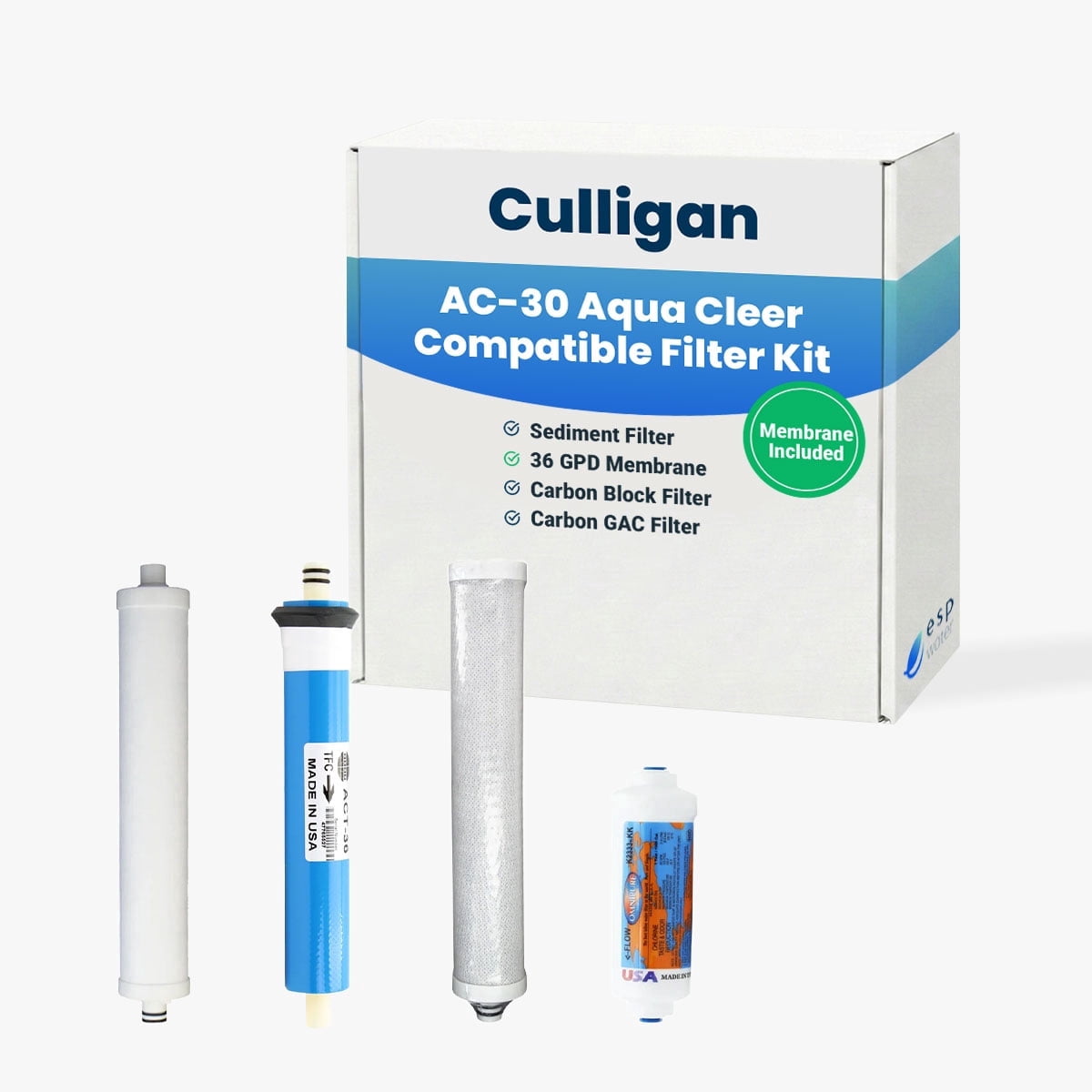 Culligan AC-30 Aqua Cleer Compatible RO Filter Kit with Membrane ...