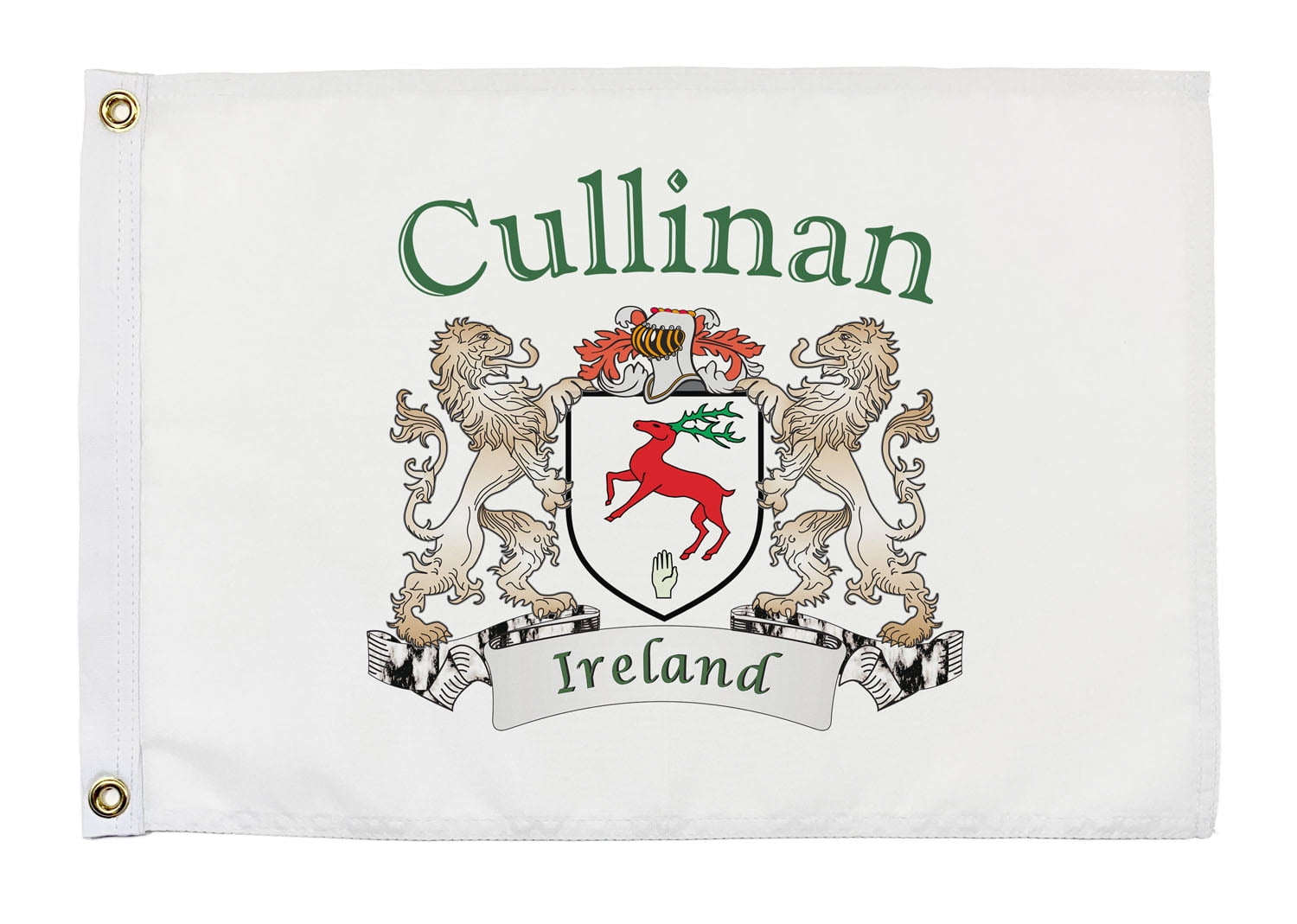 Cullinan Irish Coat of Arms Small White Flag - 16"x10.5" inches ...