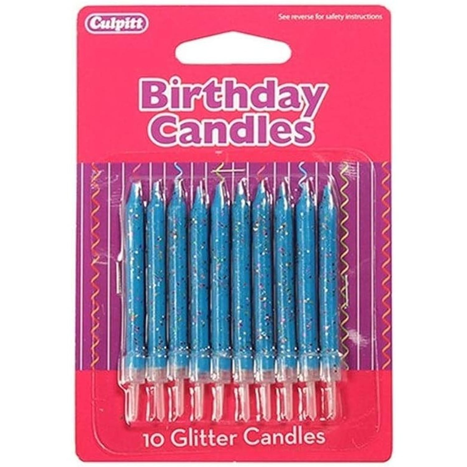 Culpitt Glitter Birthday Pick Candles (Pack of 10) - Walmart.com