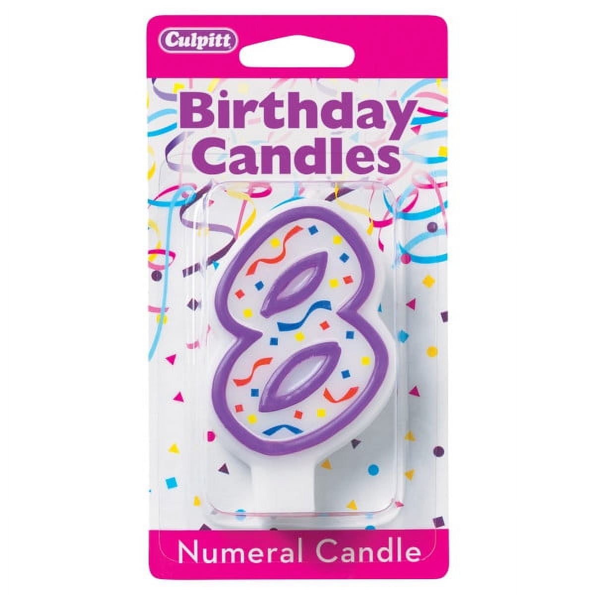 Culpitt , Numeral Candle, #8, Birthday Candle, Purple, Each - Walmart.com