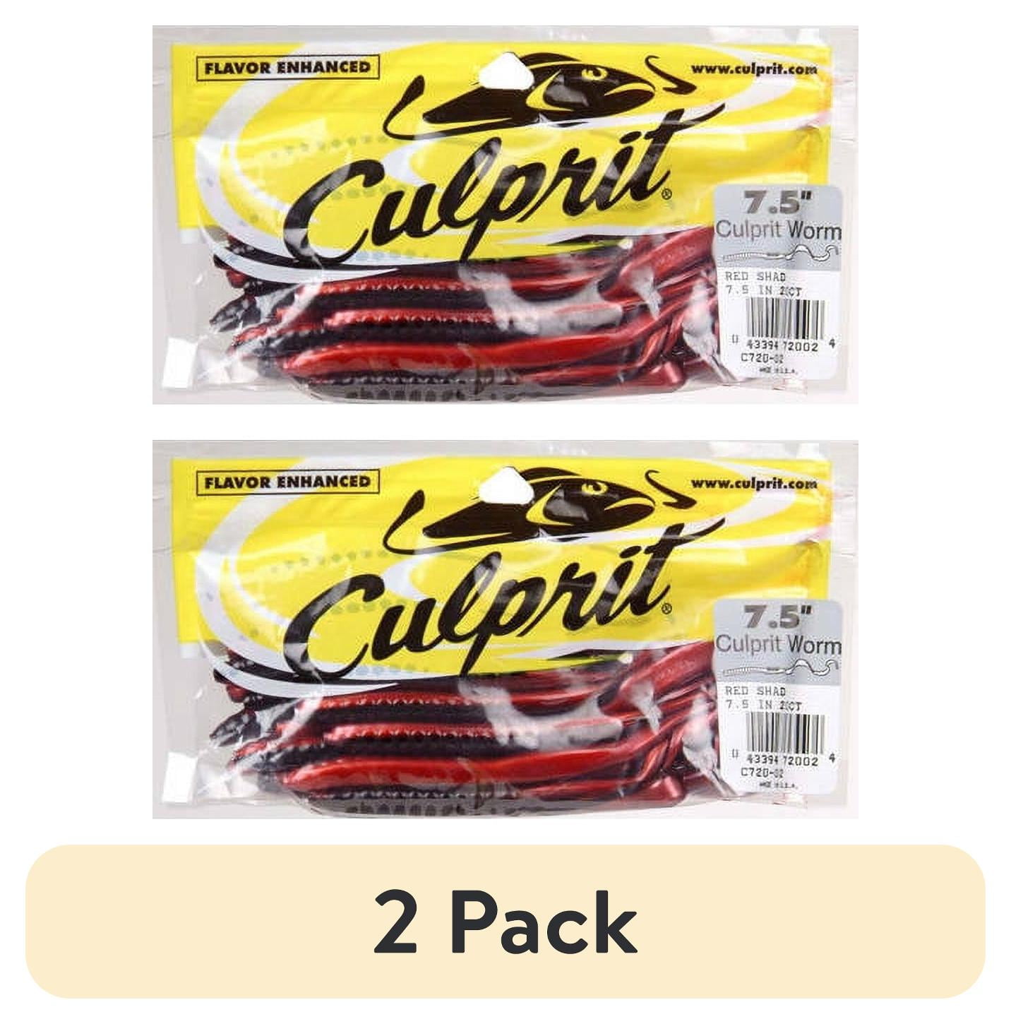 (2 pack) Culprit 7.5" Original Worm Red Shad, 18 Count - Walmart.com