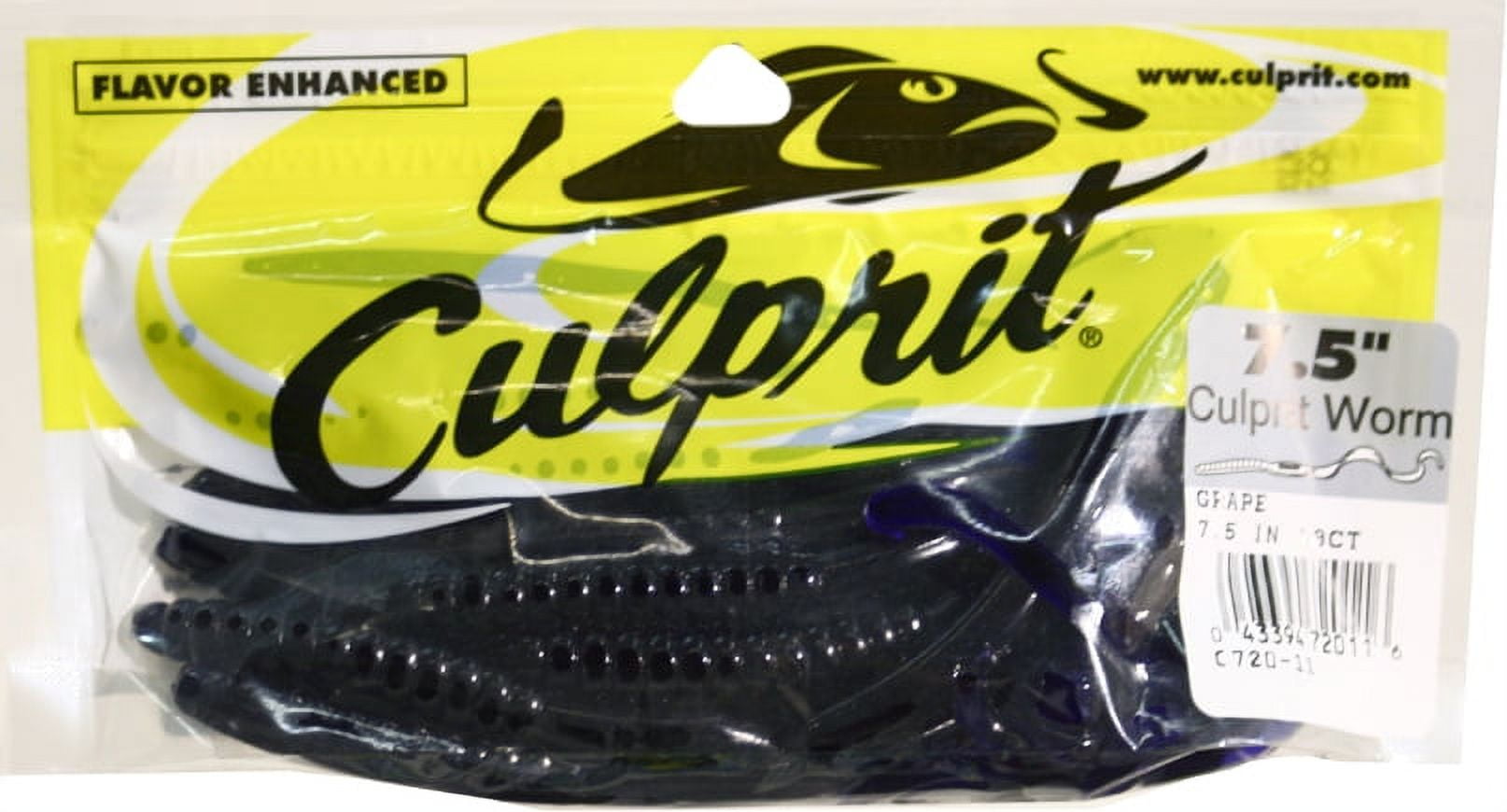 Culprit 7.5" Original Worms Grape Fishing Lure 18pk - Walmart.com