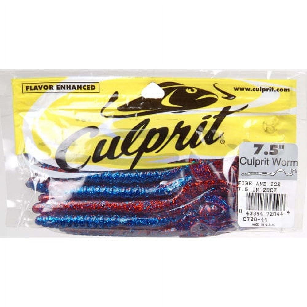 Culprit 7.5" Original Worm Fire and Ice, 18 Count - Walmart.com