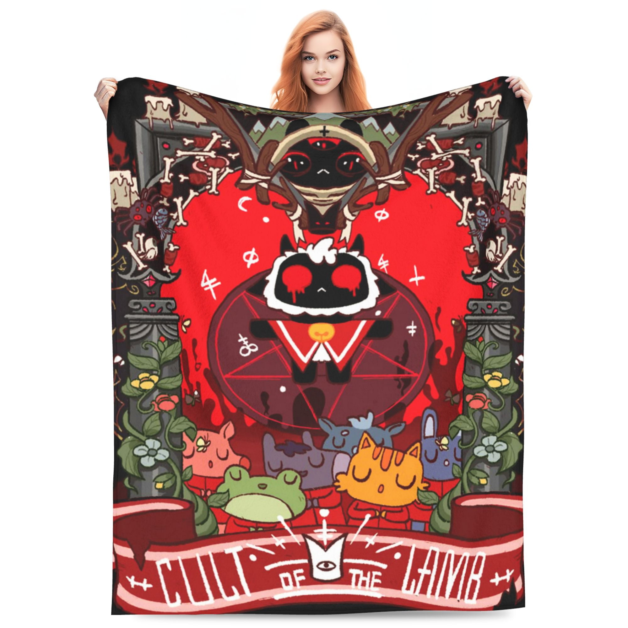 Cult of the Lamb Bed Blanket Lightweight Throw Blankets Flannel ...