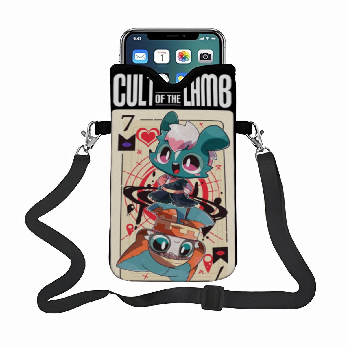 Cult of the Lamb phone satchel, featuring an adjustable strap small bag ...