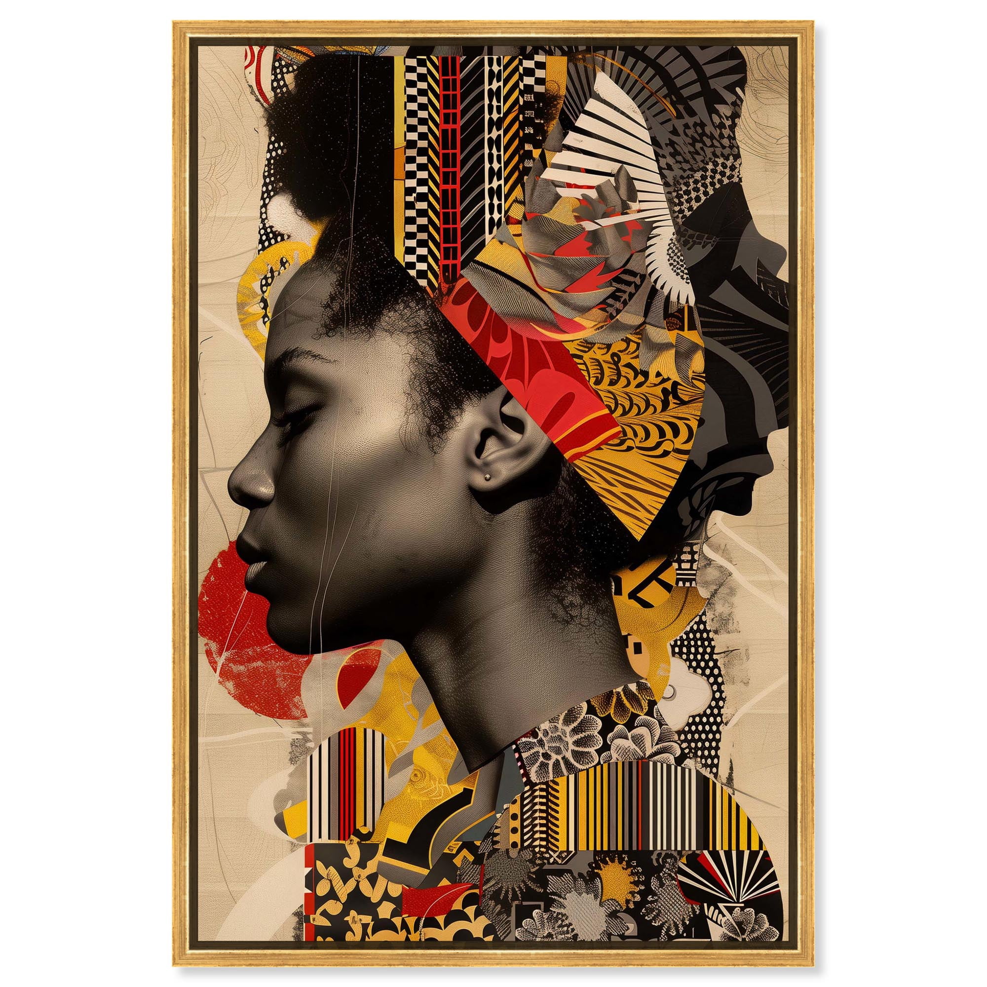 Cultural Collage Canvas Glam Art by Art Remedy, Gold Frame, 10 x 15 ...