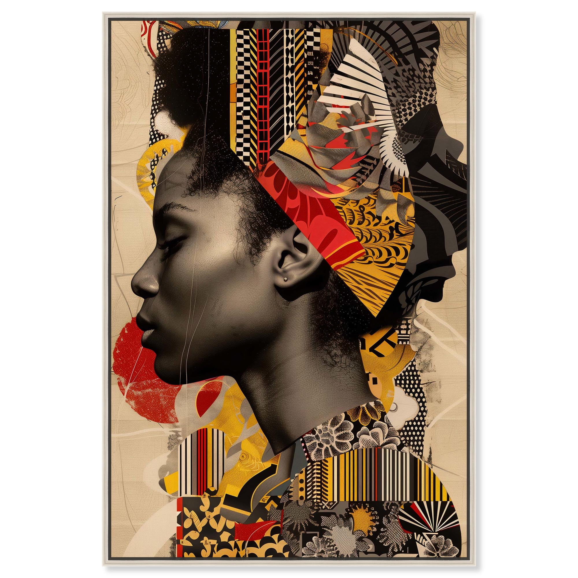 Cultural Collage Canvas Glam Art by Art Remedy, Silver Frame, 10 x 15 ...