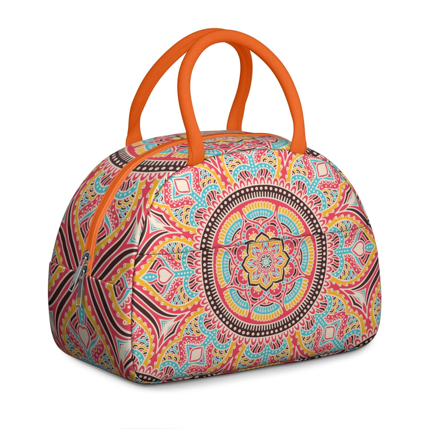 Cultural Zen Mandala Lunch Box, Reusable Boho Lunch Tote with Ethnic ...