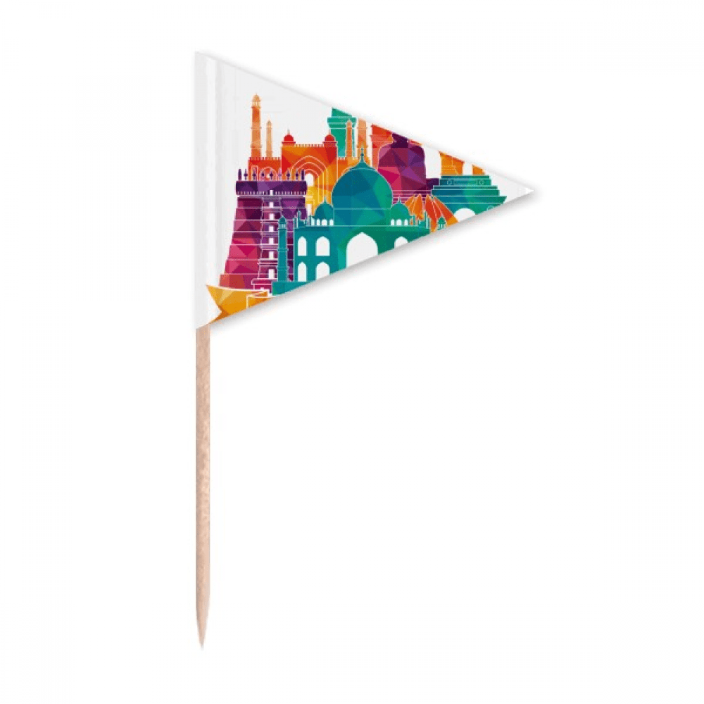 Culture Architecture Landmark Toothpick Triangle Cupcake Toppers Flag ...