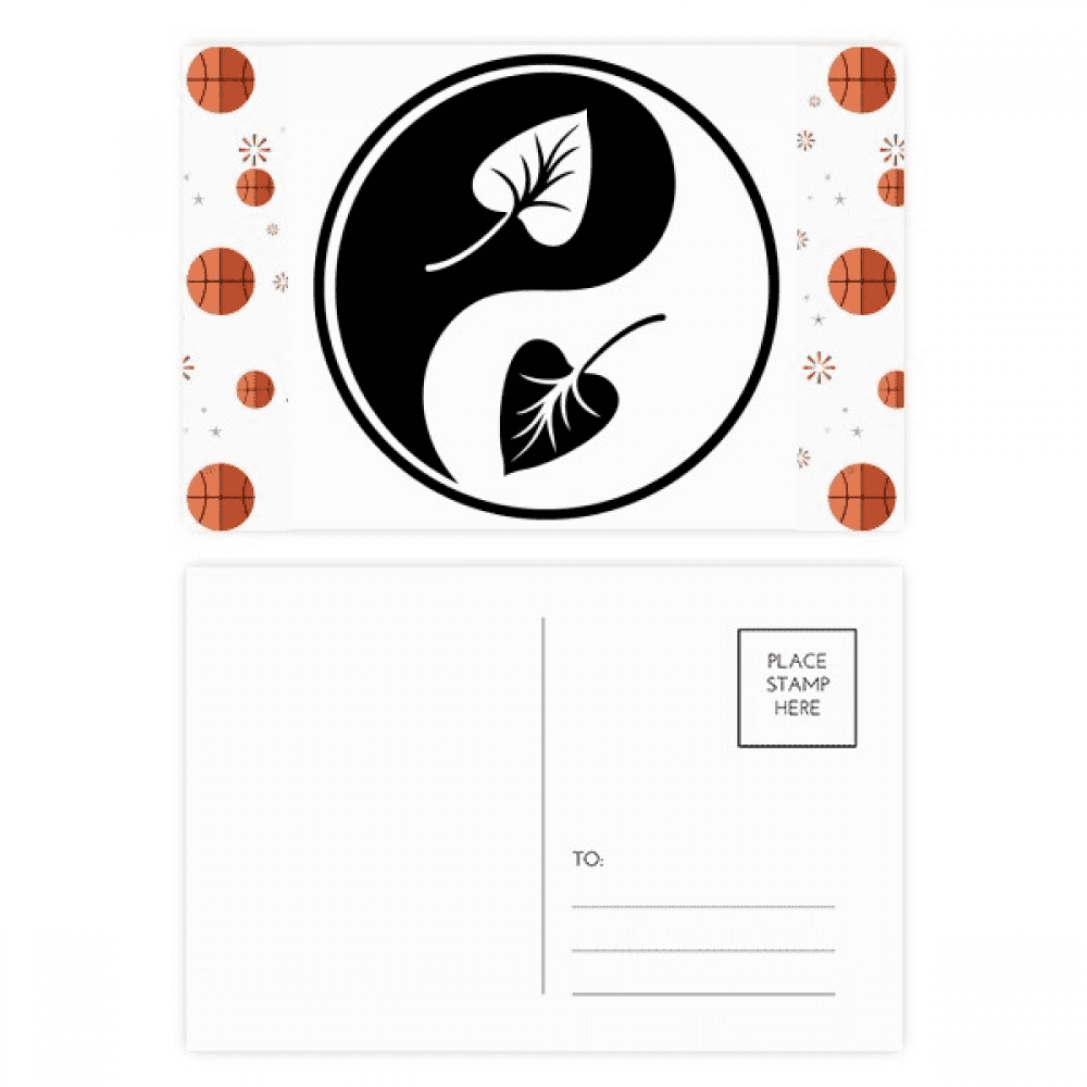 Culture Black White Yin-yang Basketball Postcard Set Thanks Card ...