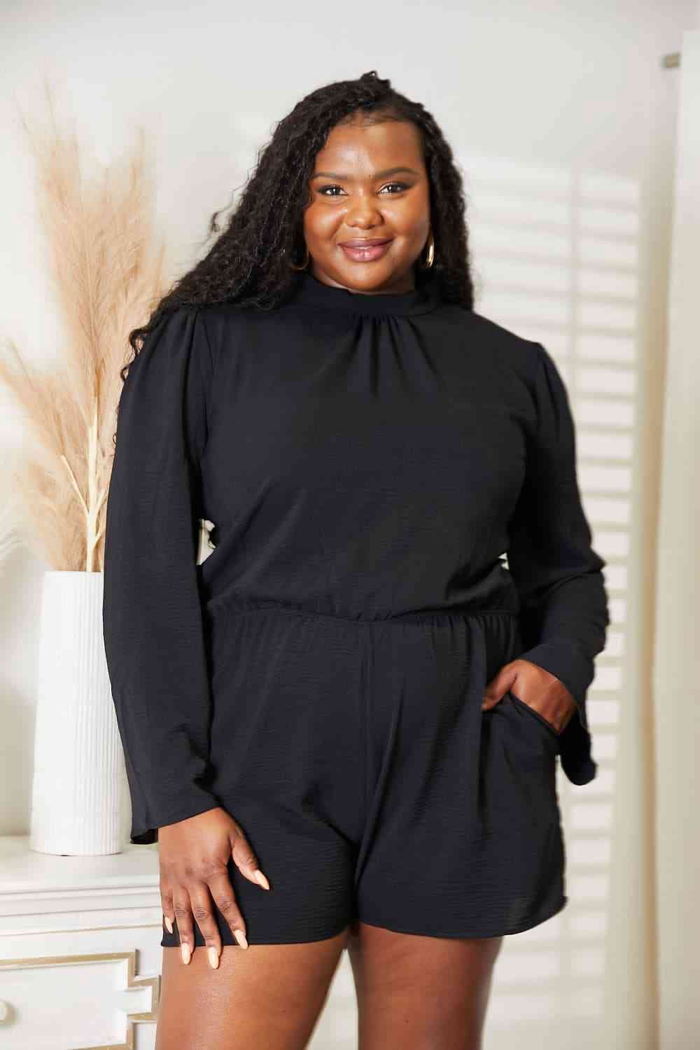 Culture Code Full Size Open Back Romper with Pockets - Walmart.com