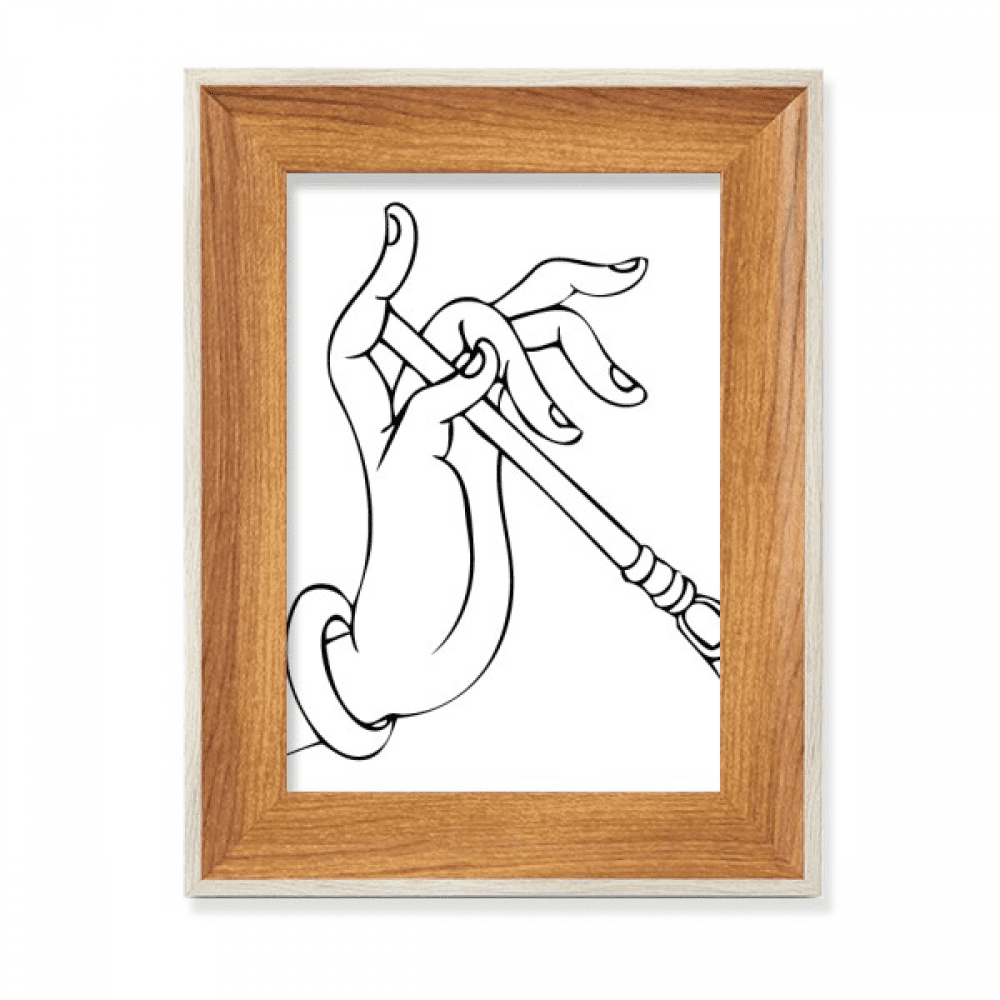 Culture Hand Stick Line Drawing Pattern Desktop Wooden Photo Frame ...